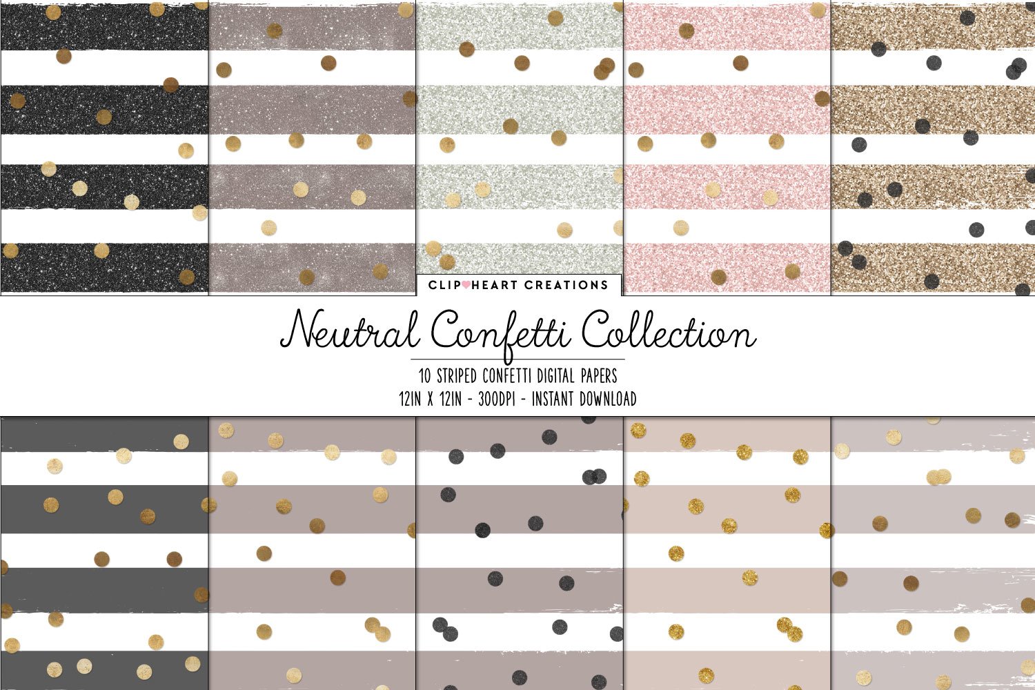 Neutral Confetti Sparkle Digital Papers (272978) | Backgrounds | Design ...