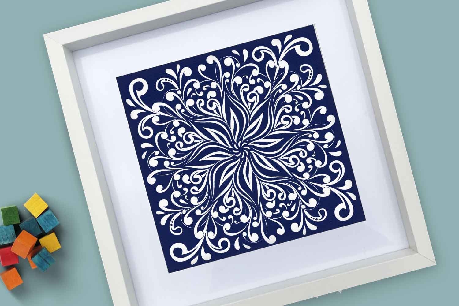 Floral square SVG, EPS, PNG, DXF files (581715) | Cut Files | Design ...