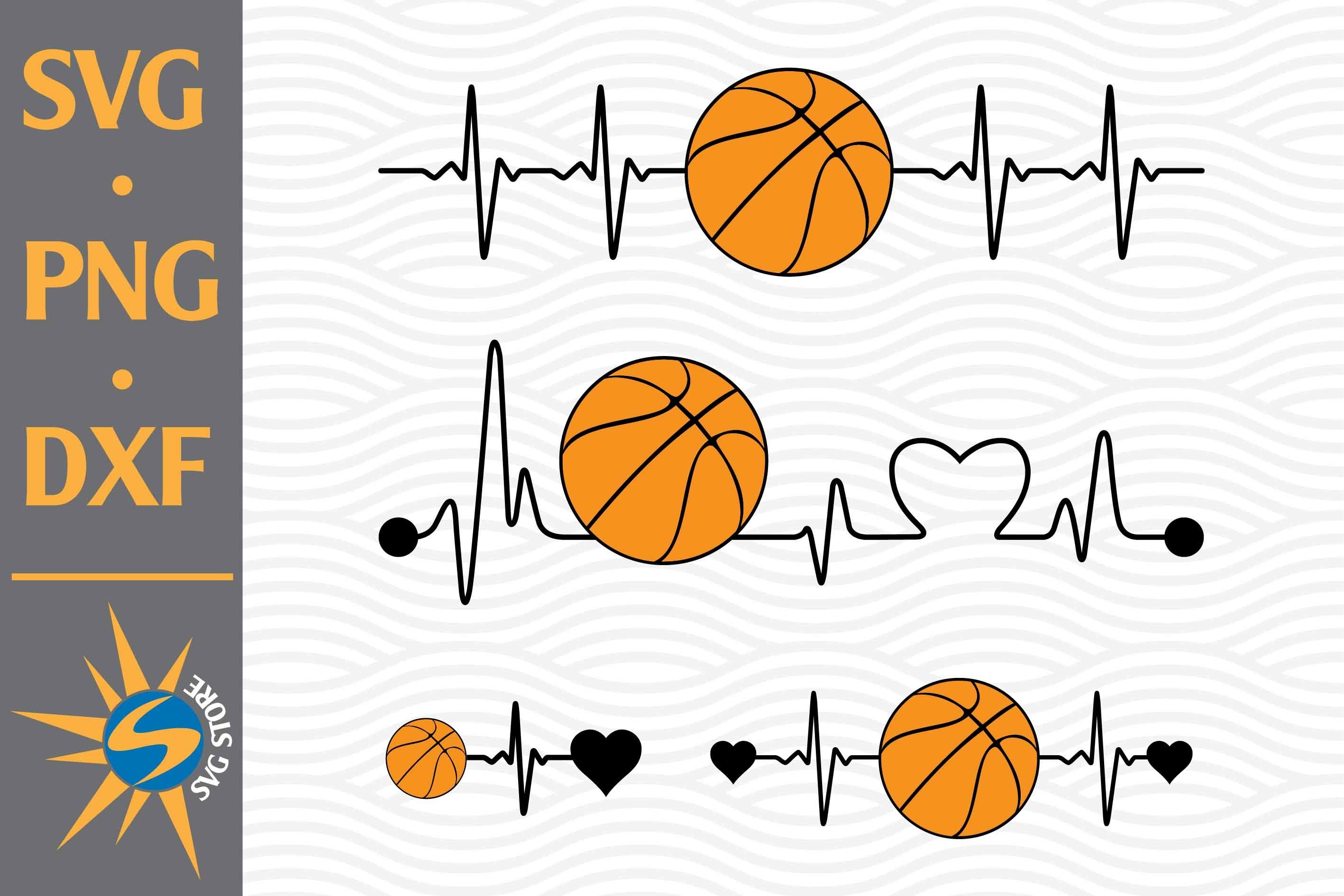 Basketball Heartbeat SVG, PNG, DXF Digital Files Include (713507) | Cut ...