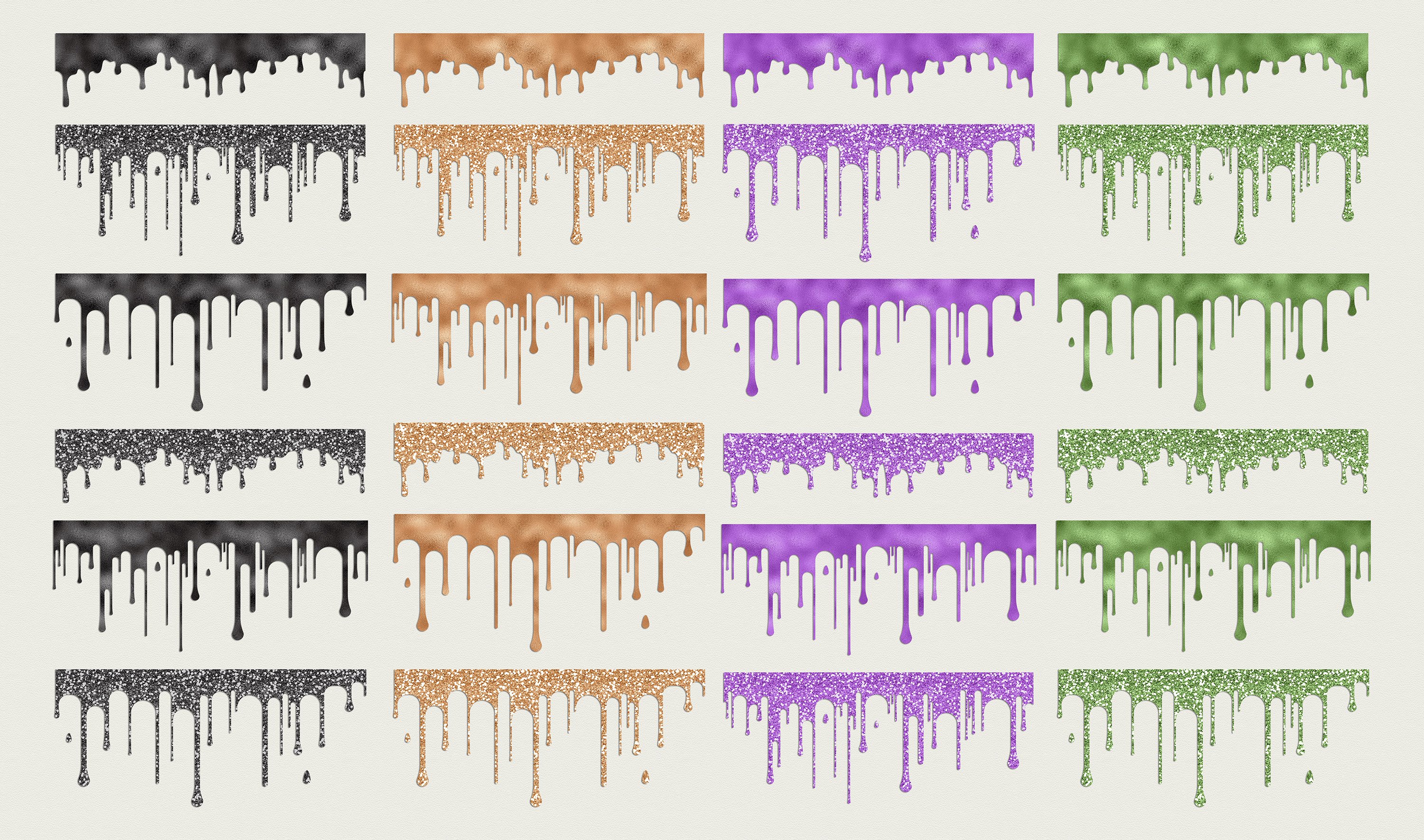 Halloween Dripping Glitter And Foil Overlays Clipart (964439 ...