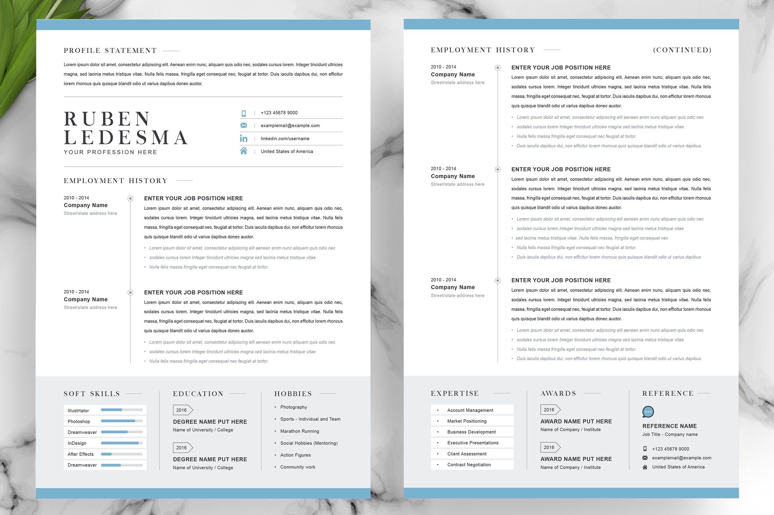 CV Template with MS Word Cover Letter (734431) | Resume Templates ...