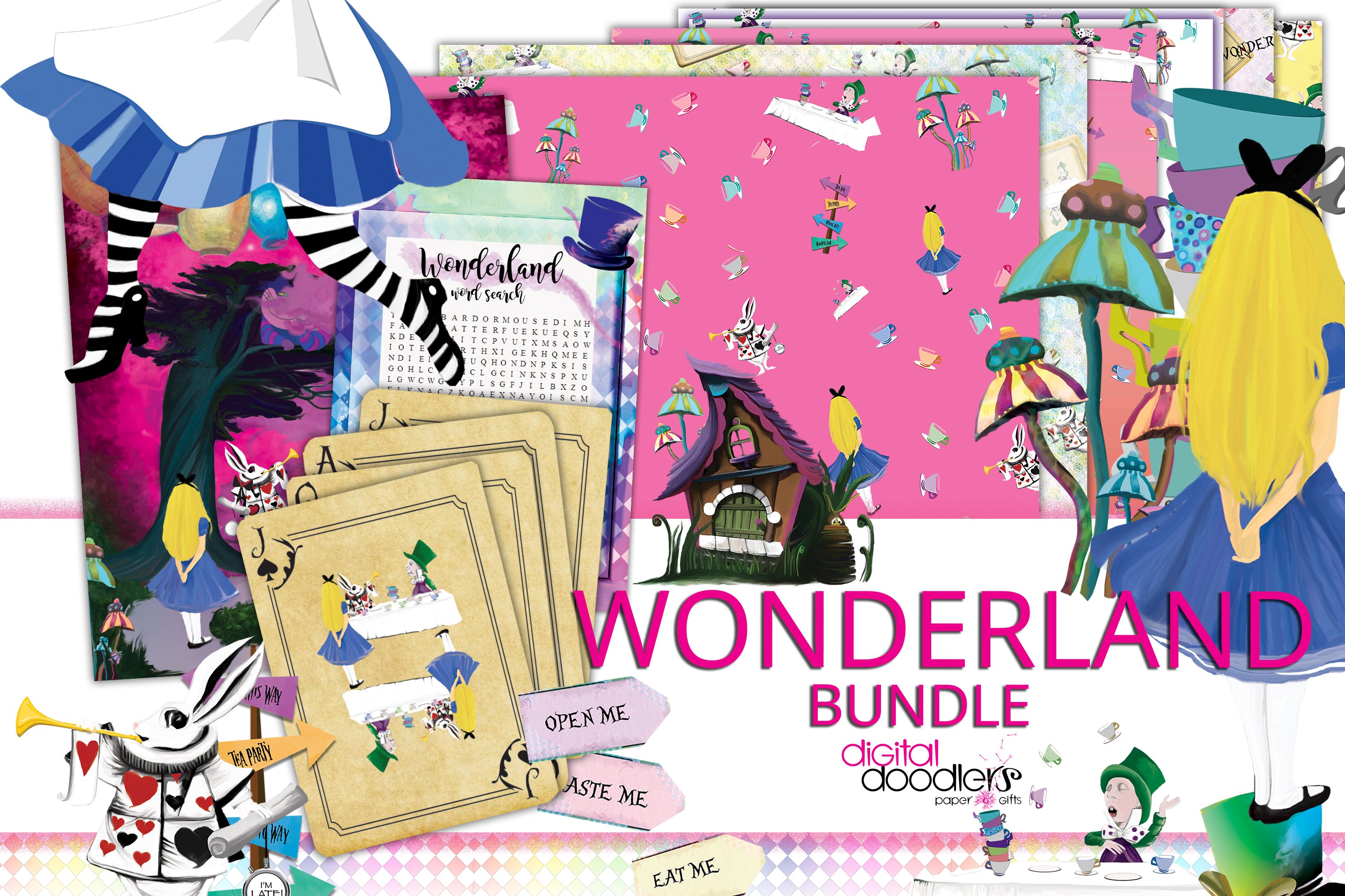 Wonderland Bundle (112579) | Printables | Design Bundles