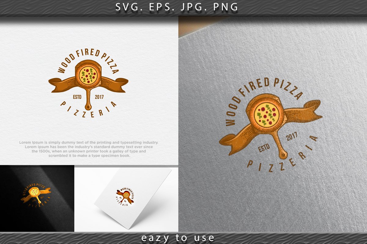 vintage wood fired pizza logo Designs Inspiration Isolated o (687928 ...