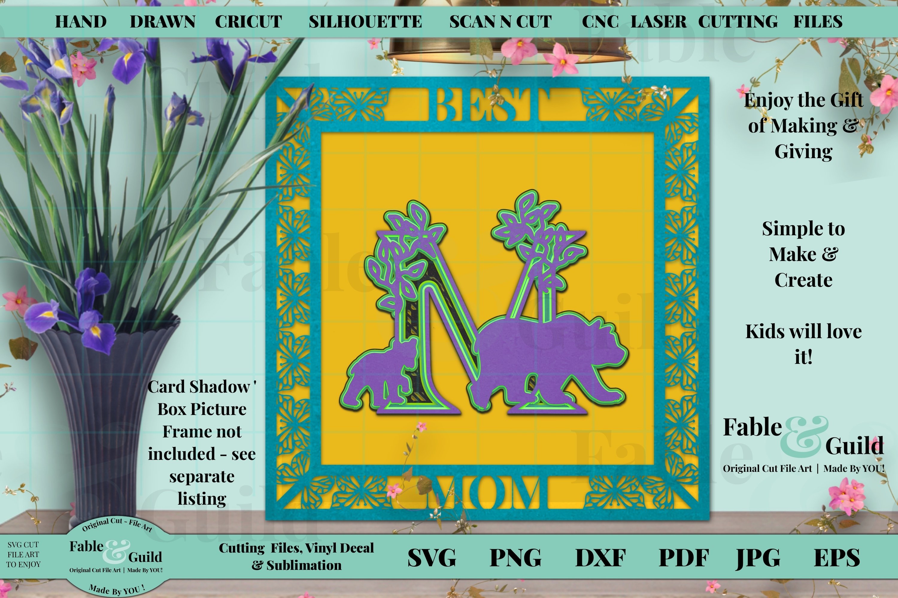 Mama Bear 3D Layered SVG Alphabet Letter M Cricut Silhouette (1160702 ...