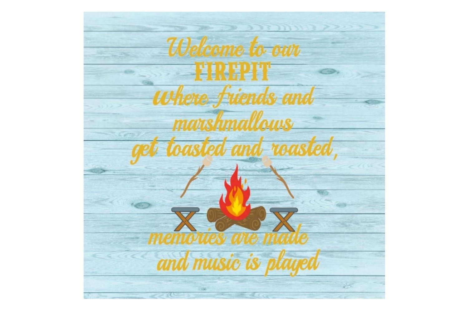 Fire Pit DIY Sign Design #02 SVG Cut File (185791) | Cut Files | Design ...