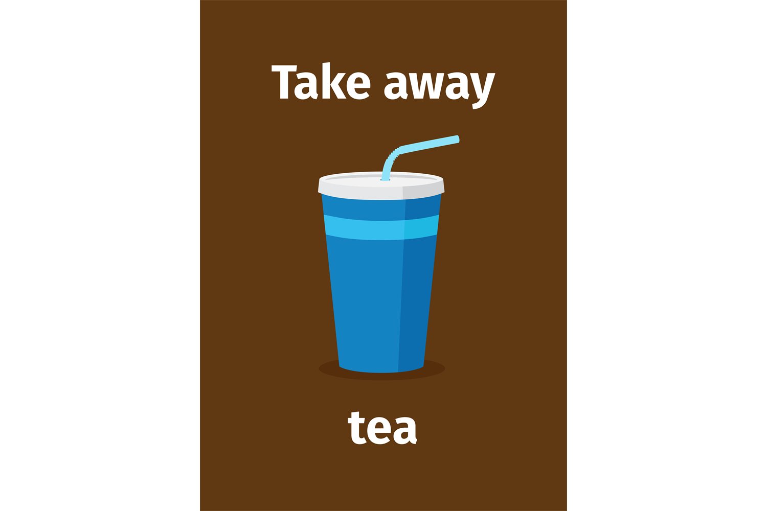 Take away tea poster desing (834582) | Illustrations | Design Bundles