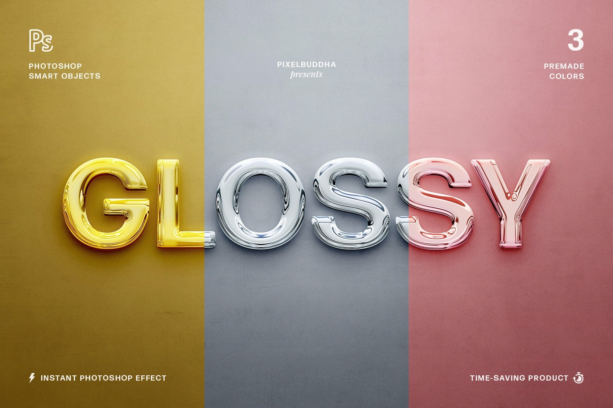Glossy 3D Text Effects (1226994) | Layer Styles | Design Bundles