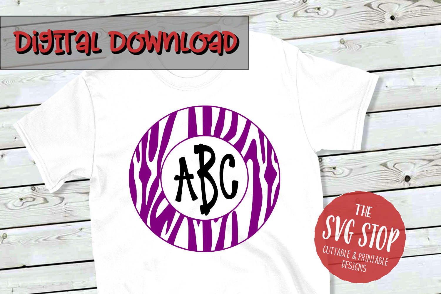 Zebra Monogram Circle | Kids Monogram T-shirt SVG (263489) | SVGs ...