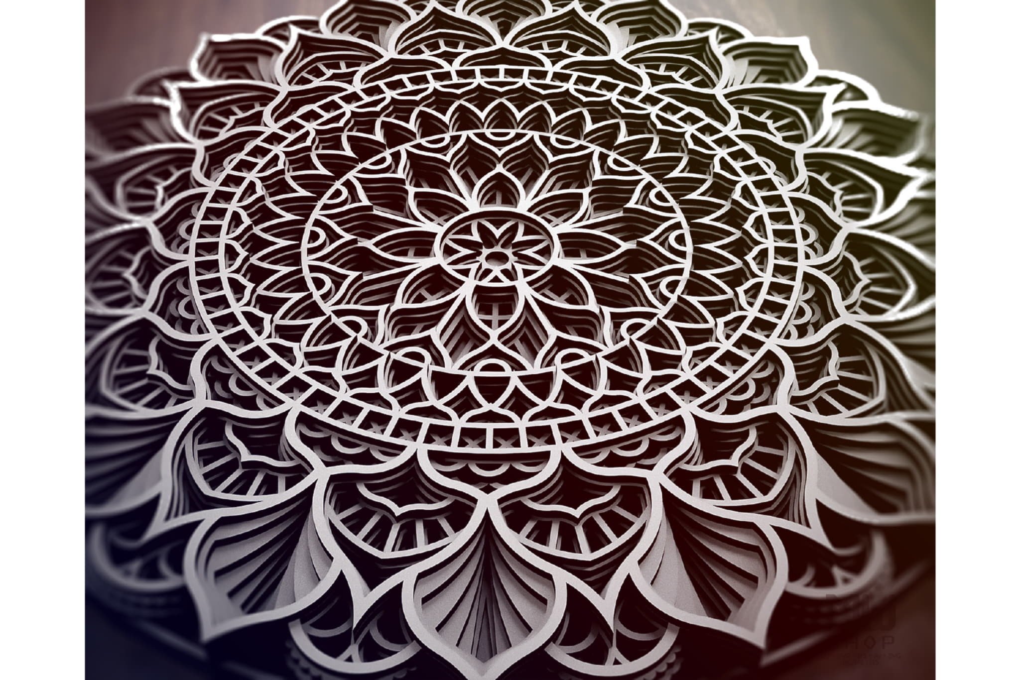 M60 - Circular Mandala DXF file, Multilayer Mandala Pattern (586787 ...