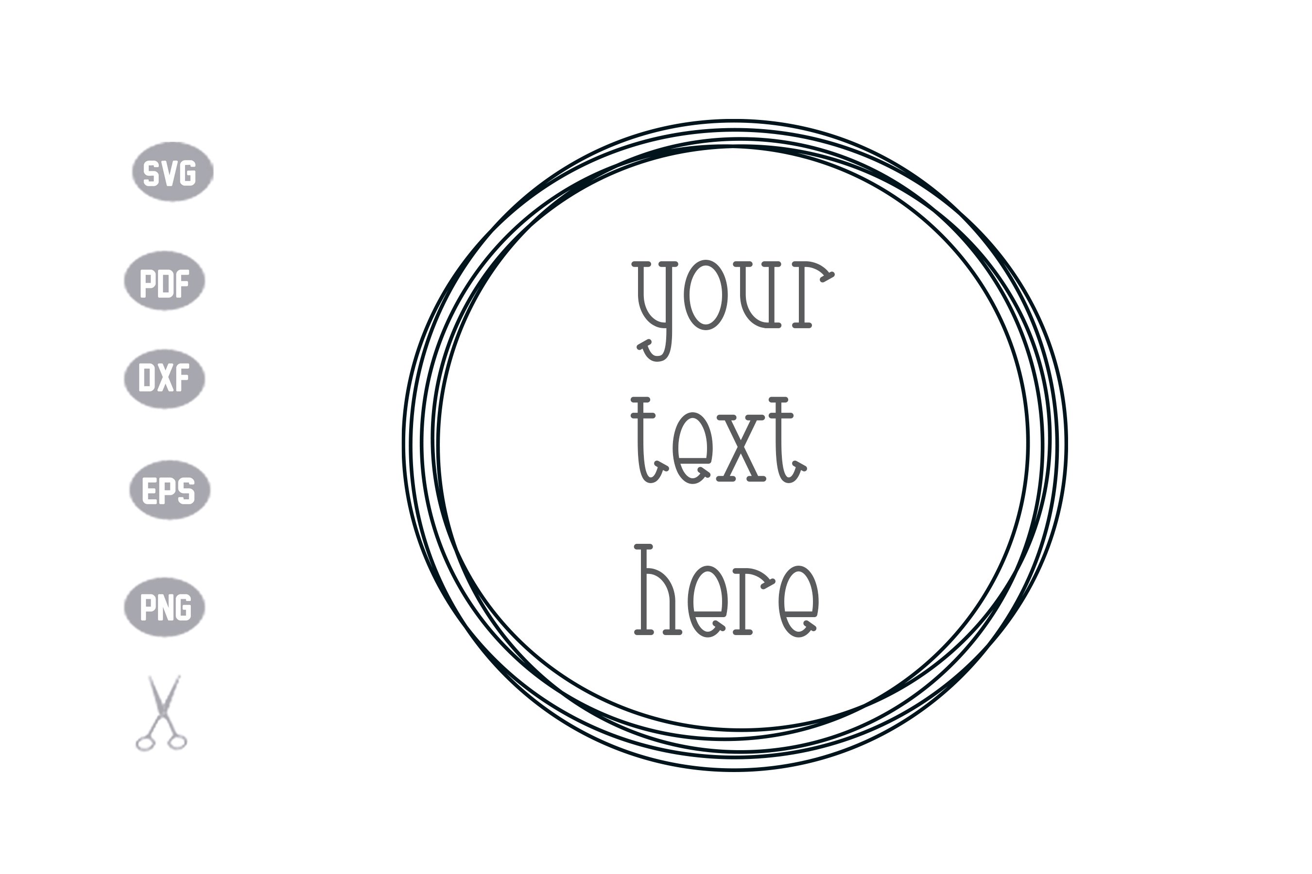 Circle Frame Monogram Template SVG Design