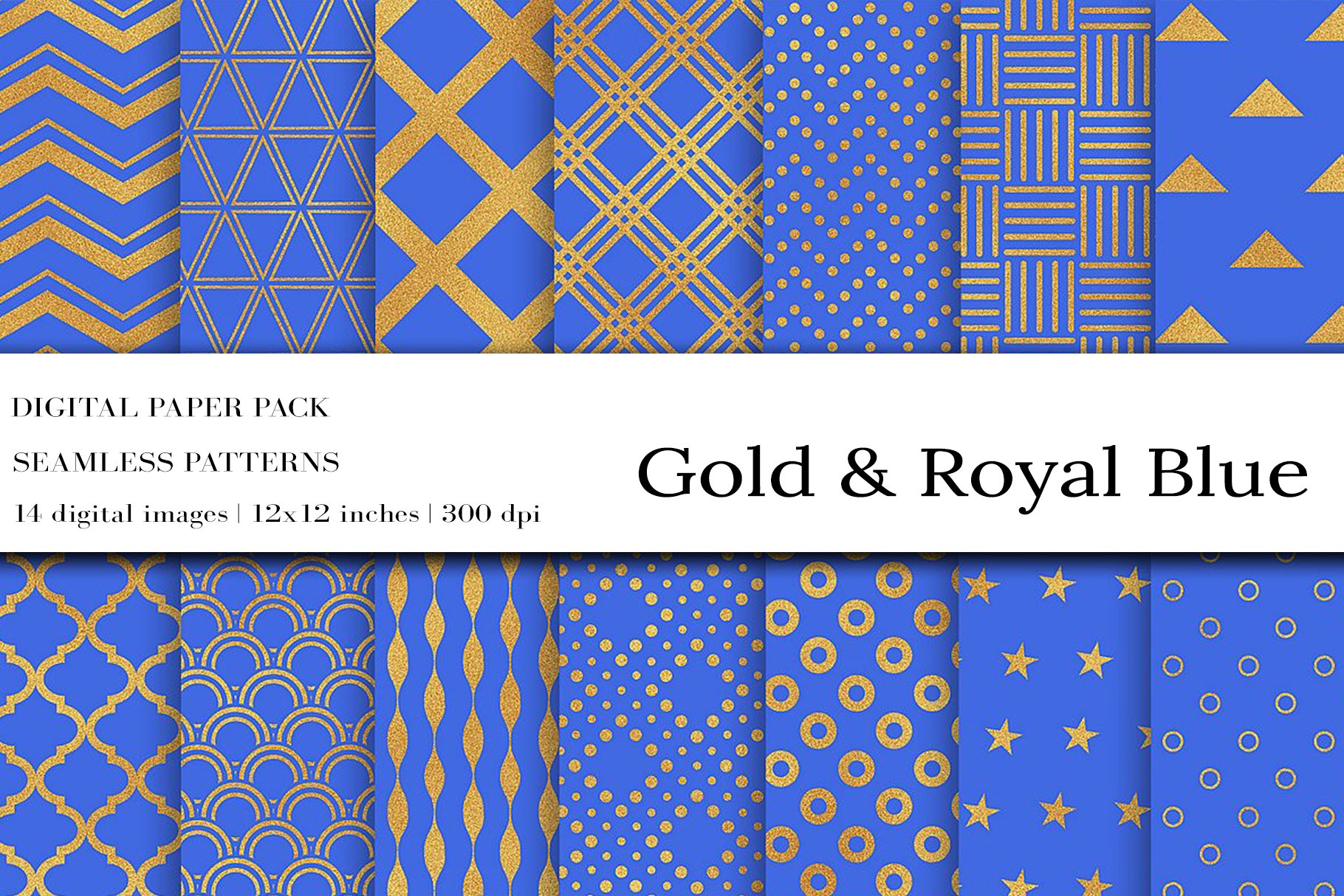 Visual Arts Collage seamless navy and royal luxury glam pattern ...