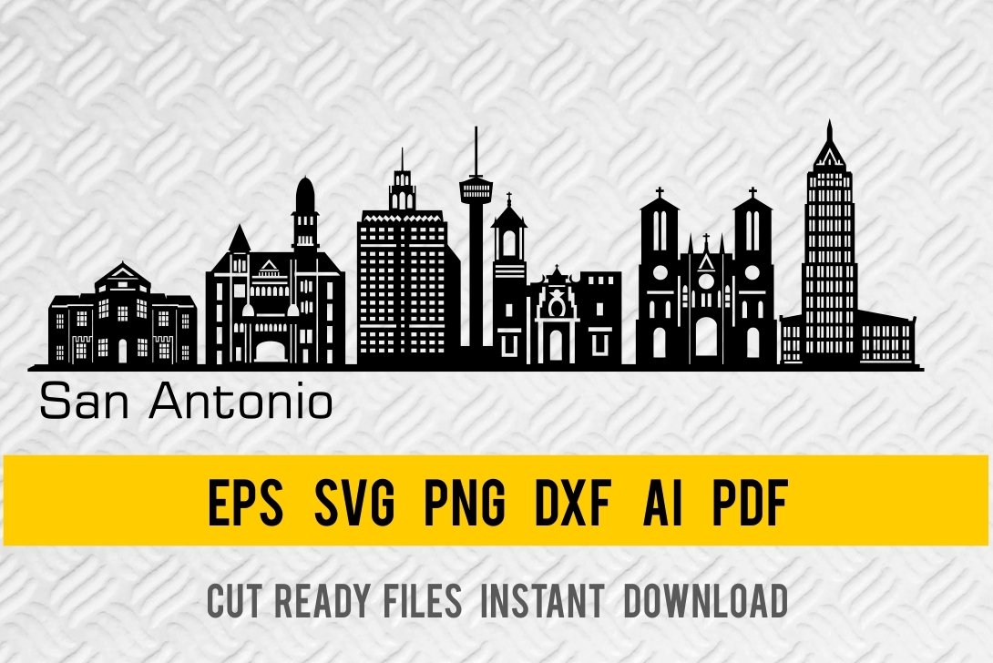 San Antonio City Skyline SVG, State of Texas, Cut File (1092388) | Cut ...
