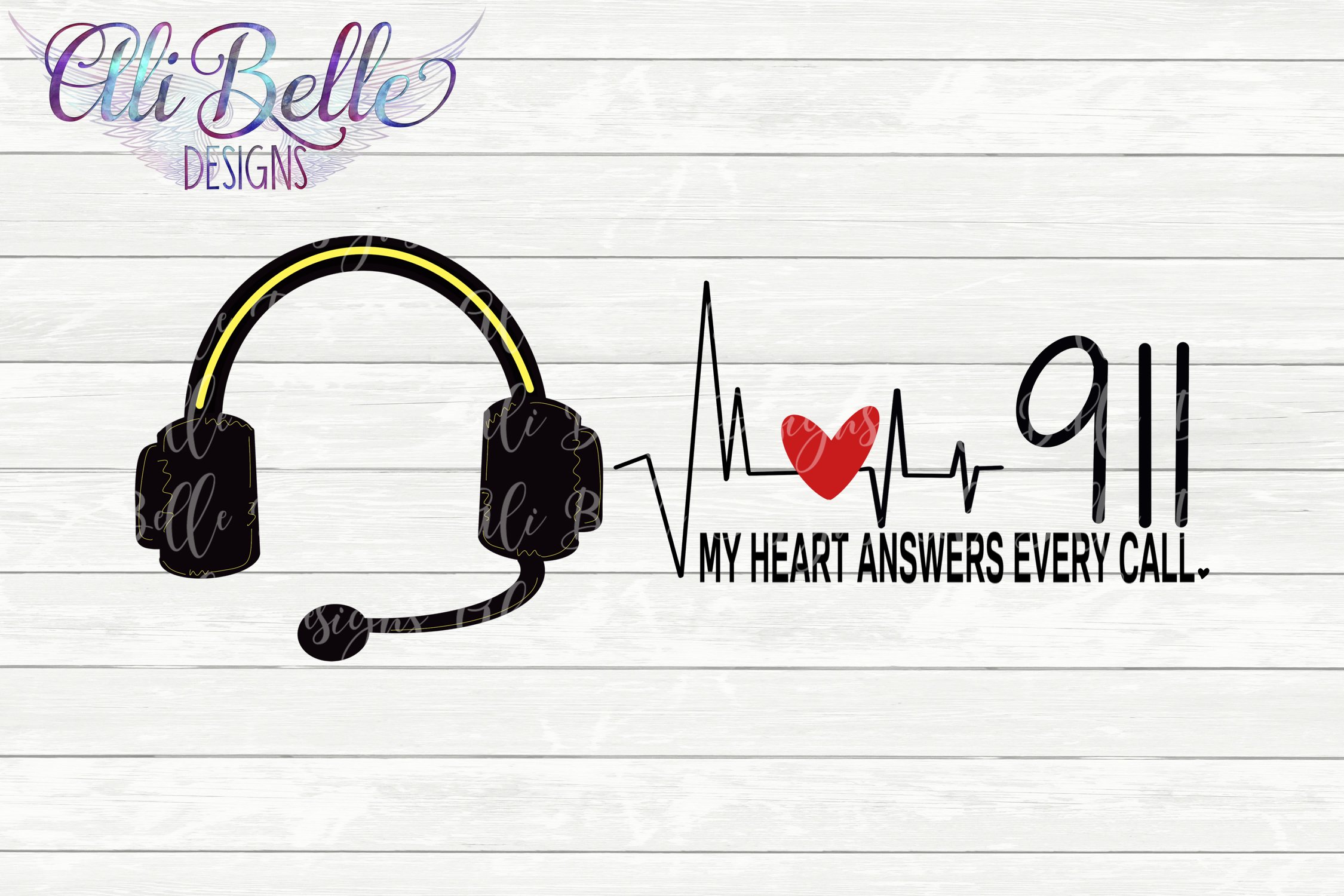 Sublimation 911 Dispatcher Heart EKG (297708) | Sublimation | Design ...