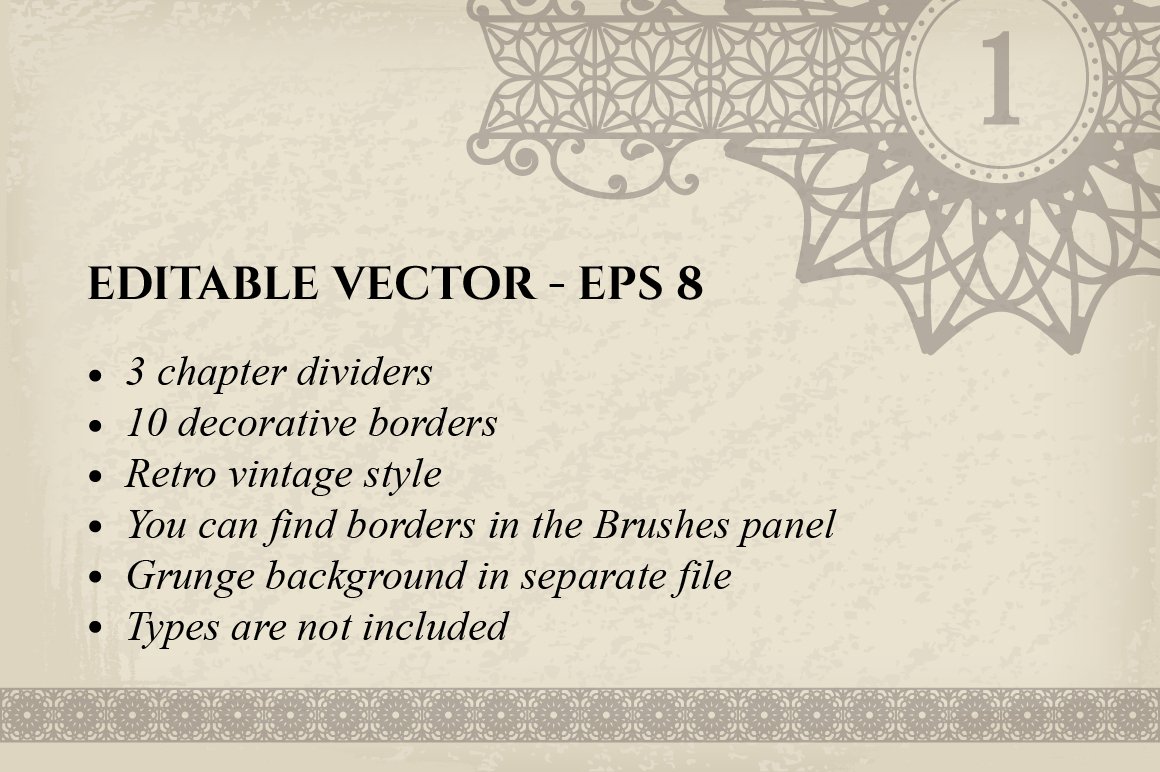 Vector Set Chapter Dividers And Ornamental Borders EPS PNG (422265 ...
