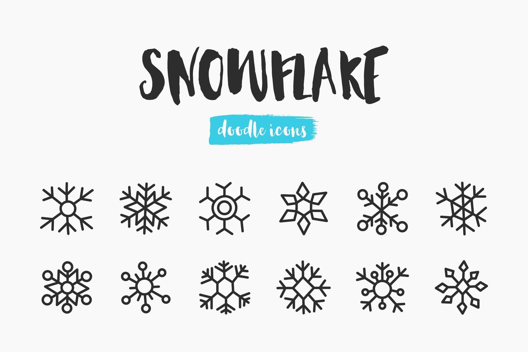 Snowflake Hand-Drawn Doodle Icons