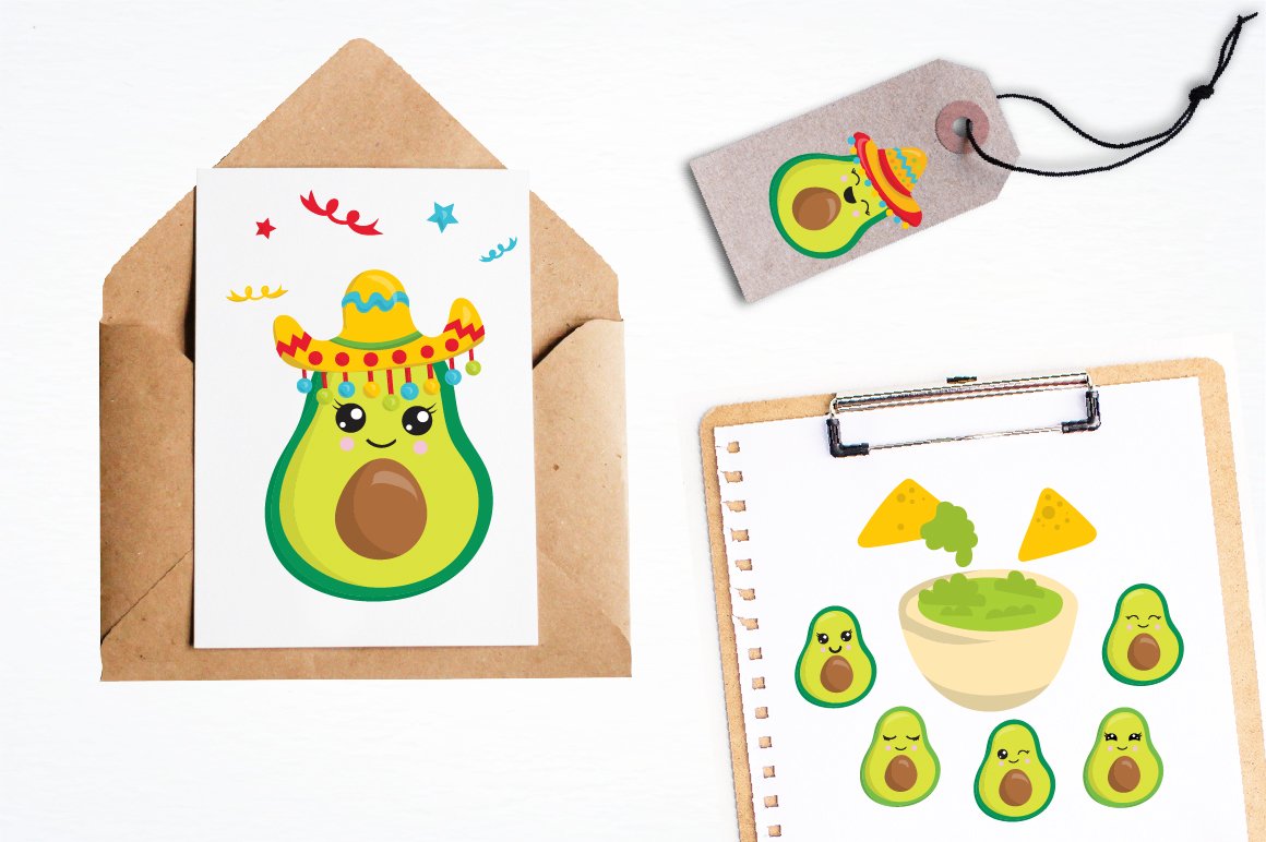Avocado Fiesta graphics and illustrations