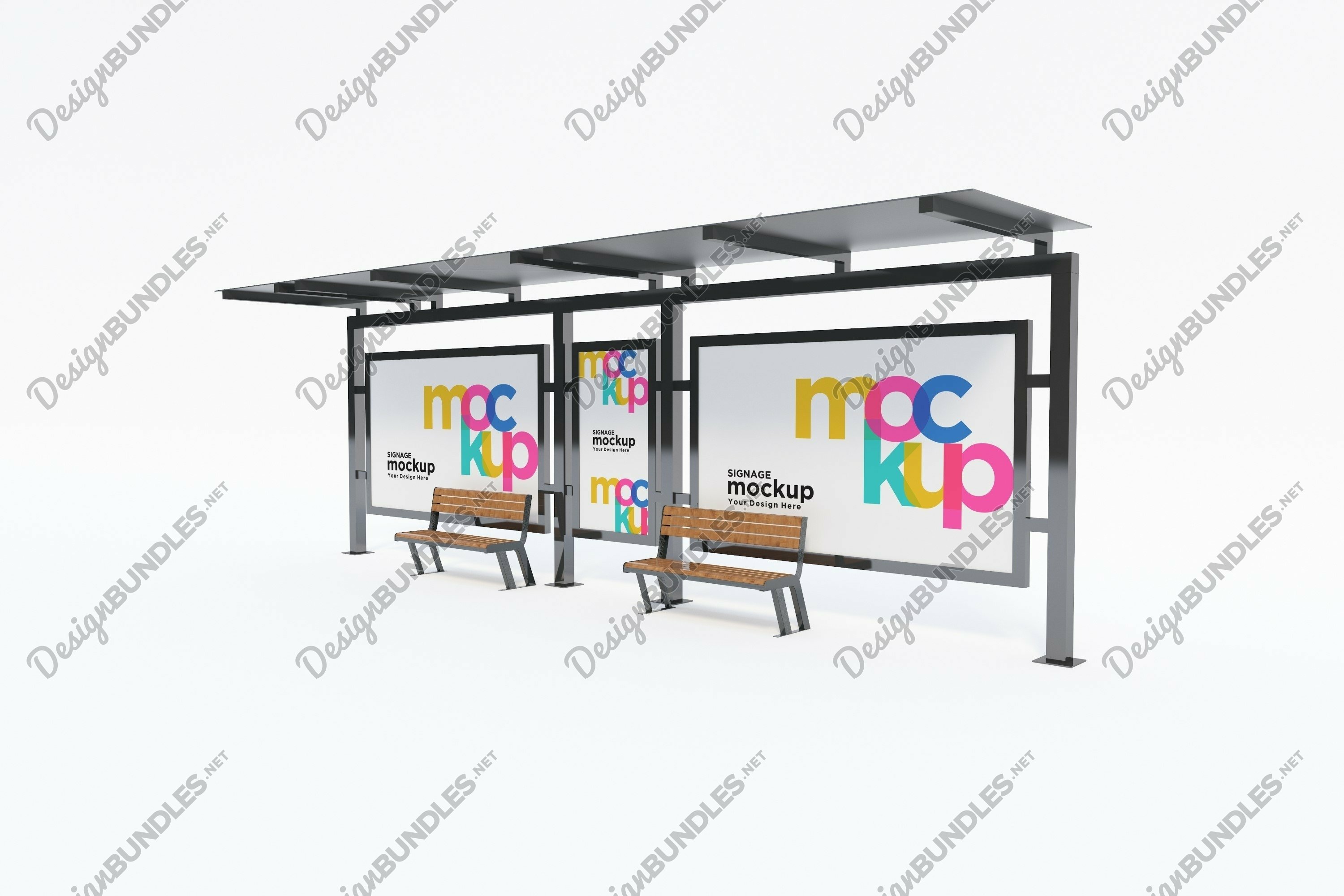 City Bus Stop Sign Mockup (1815827) | Branding | Design Bundles