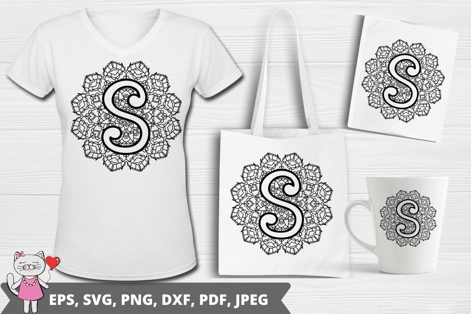 Monogram S Svg, Initial Monogram Svg (1143047) | Monograms | Design Bundles