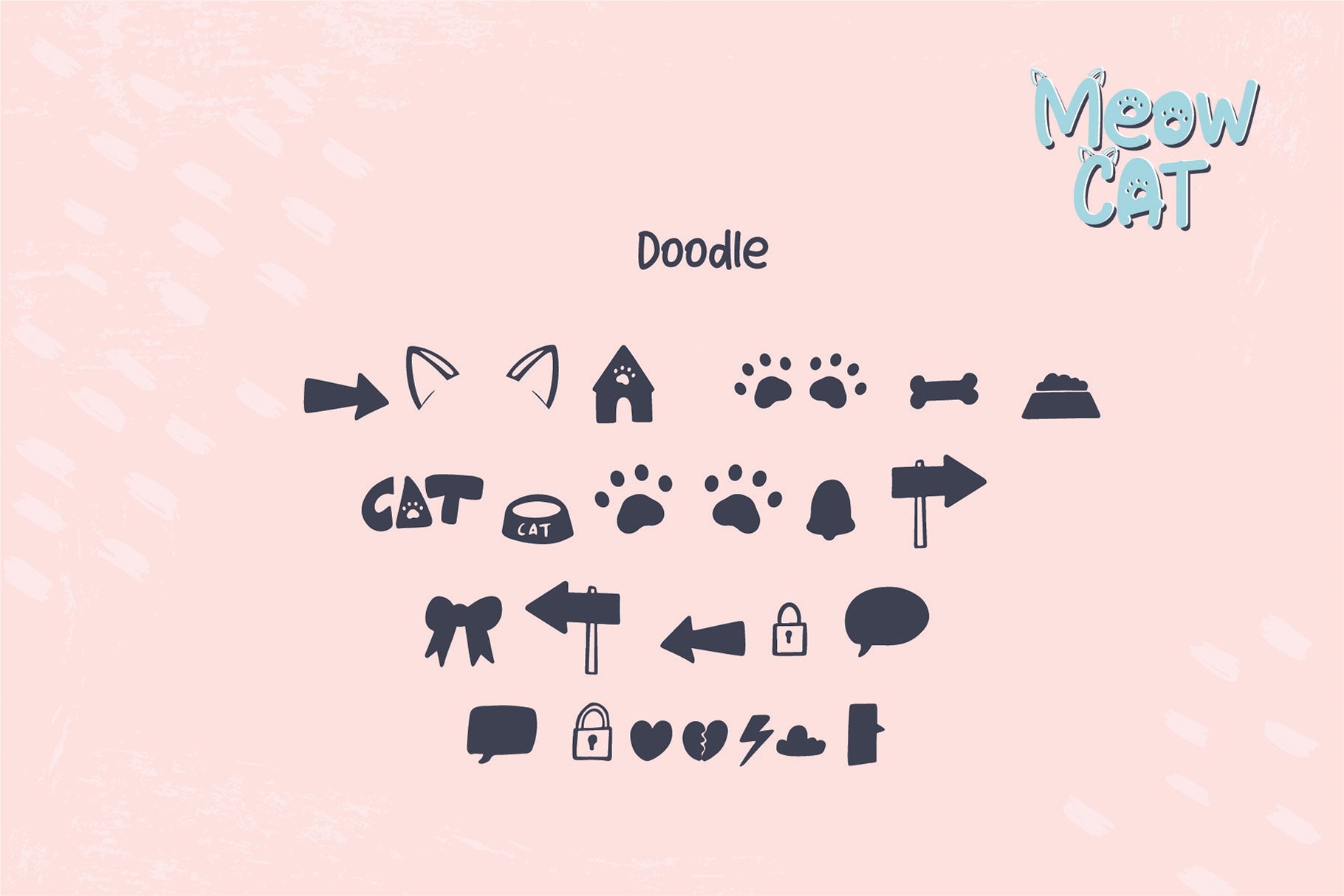 Cat Meow - 3 Font Plus Bonus Clip Arts (658132) | Display | Font Bundles