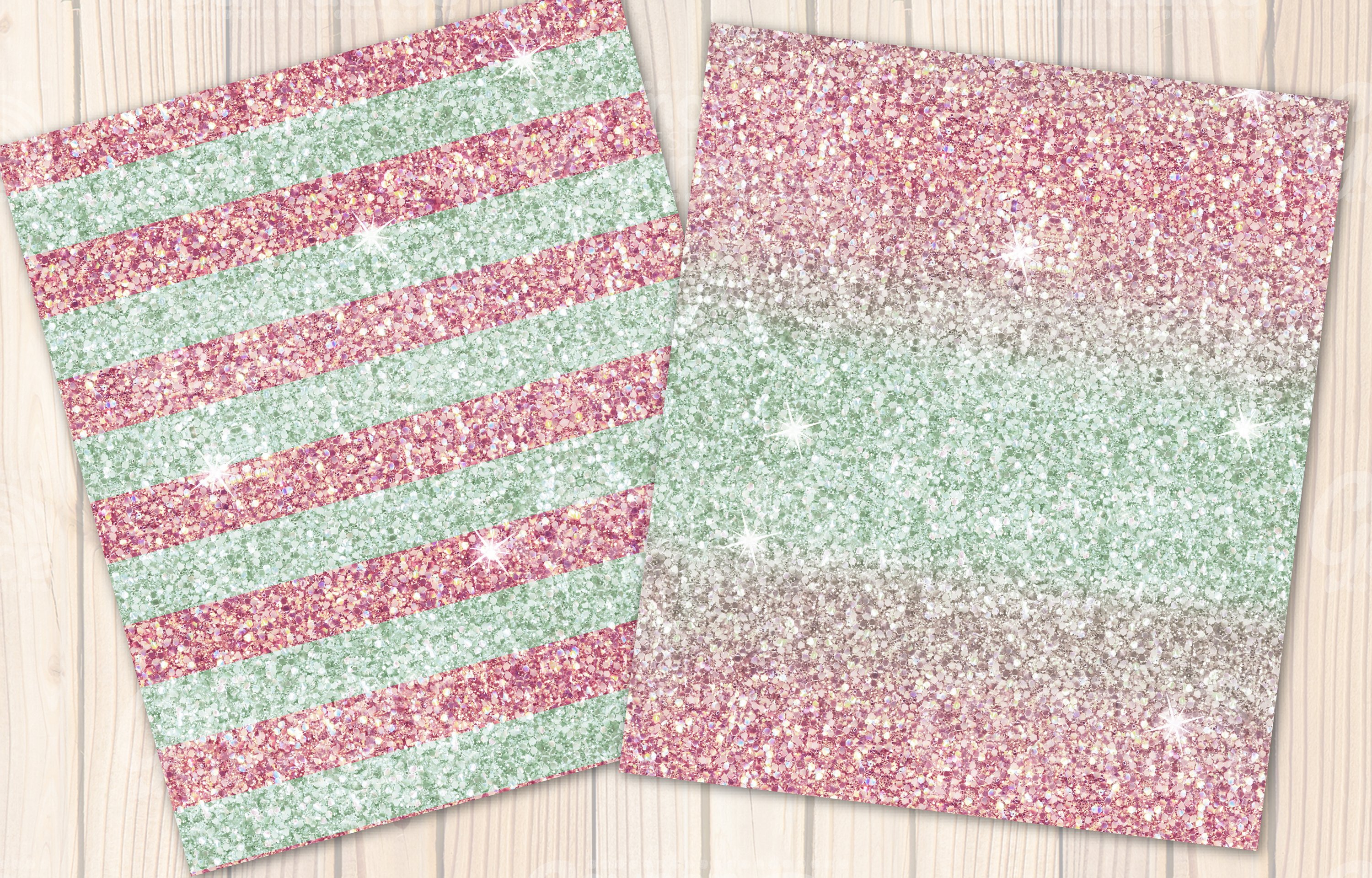 Blush and Sage glitter seamless texture collection (114384 ...