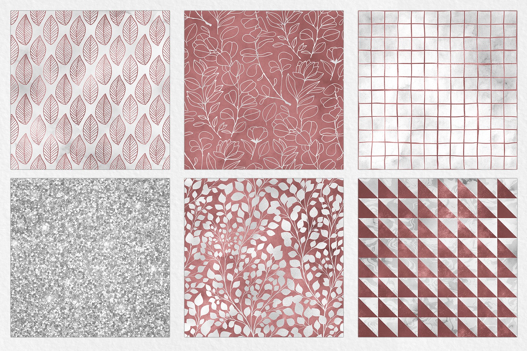 White & Rose Digital Paper Pack