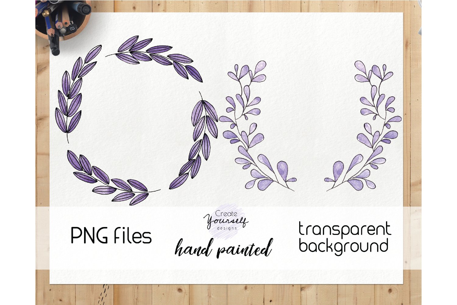 Watercolor wreath clipart set - lilac wreath clipart (284534 ...