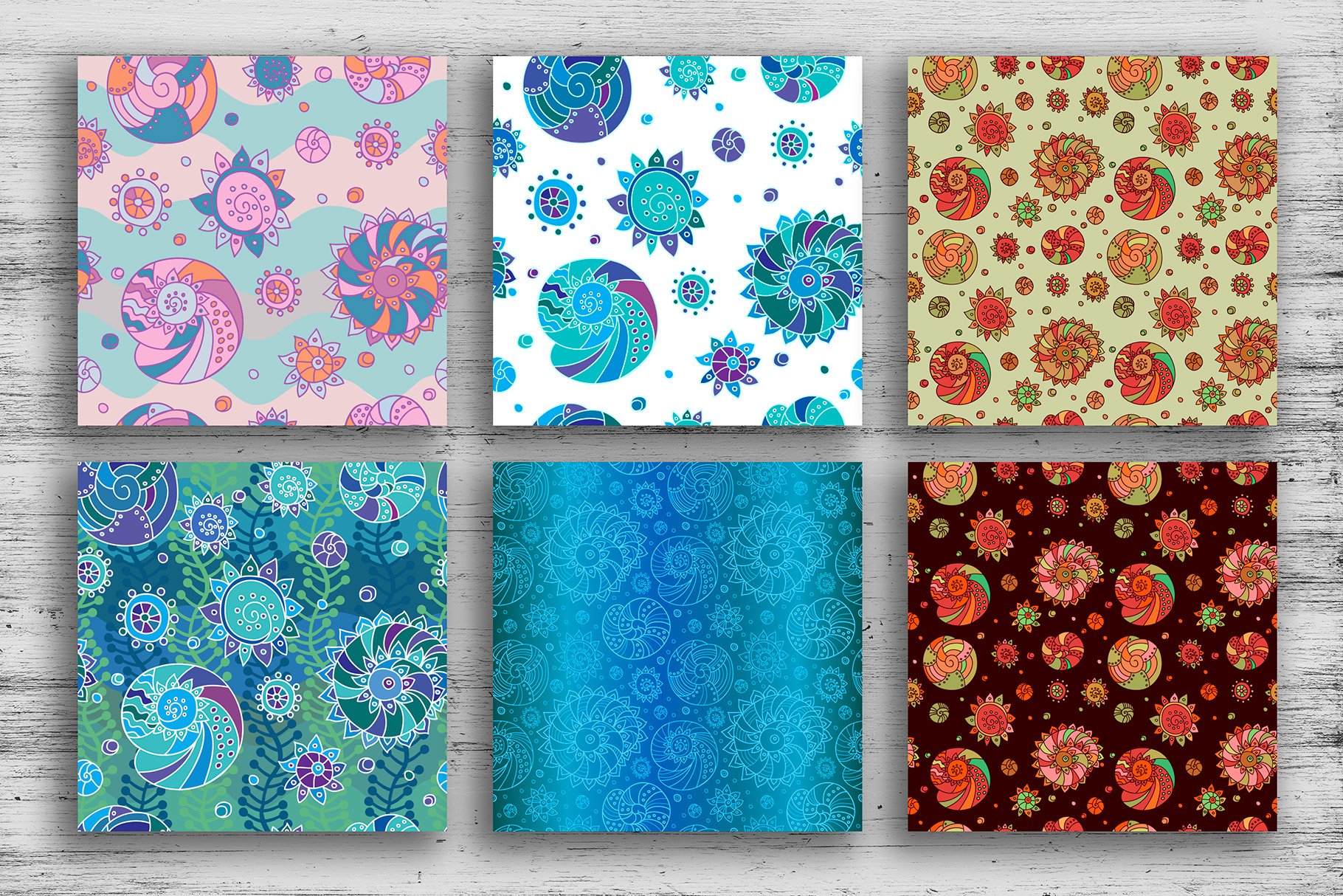 Ocean life | patterns (724512) | Patterns | Design Bundles