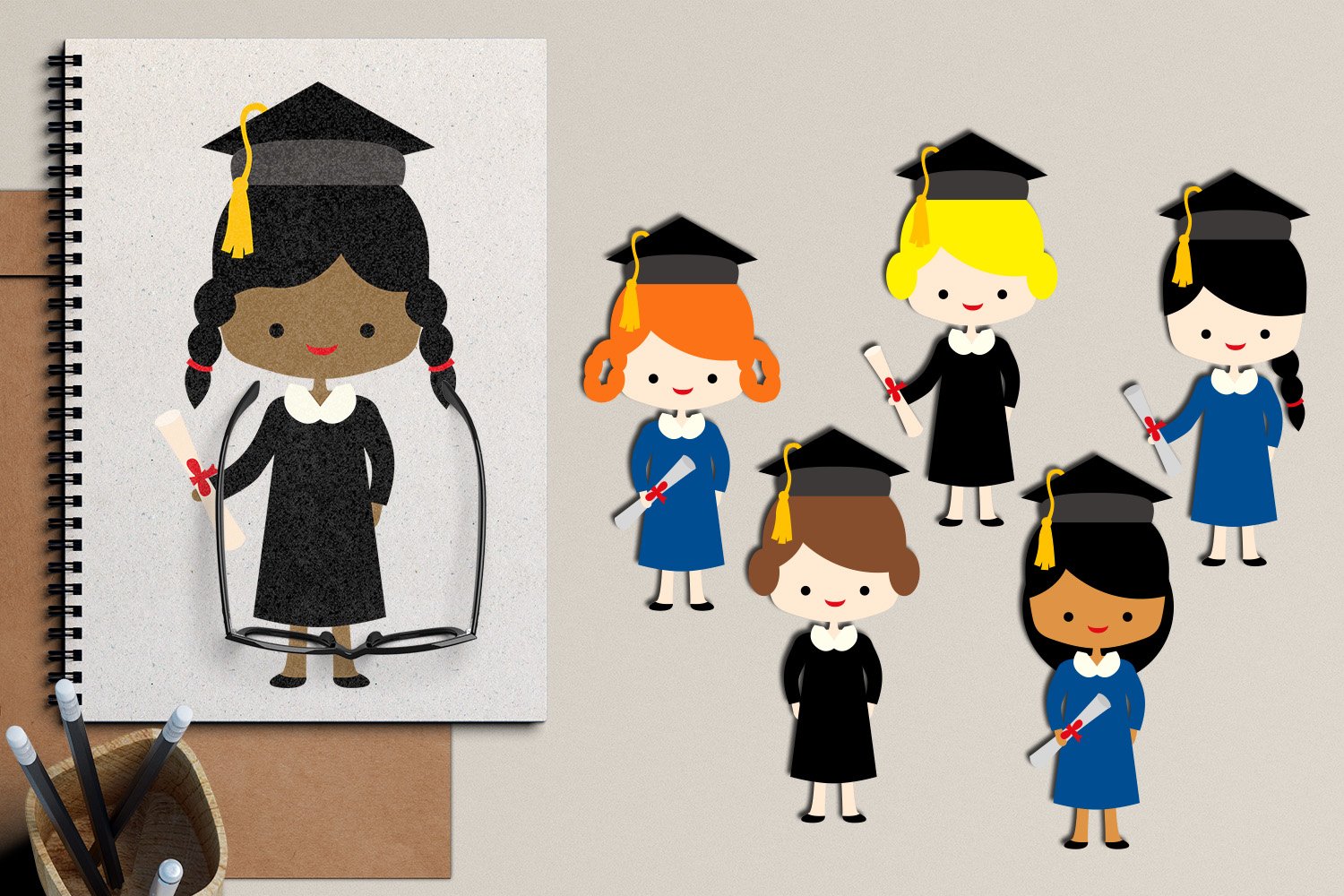 Graduation illustrations bundle (582821) | Illustrations | Design Bundles