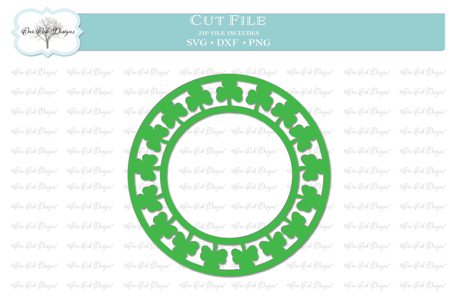 Circle Monogram Shamrock Frame - SVG DXF PNG (67551) | SVGs | Design ...