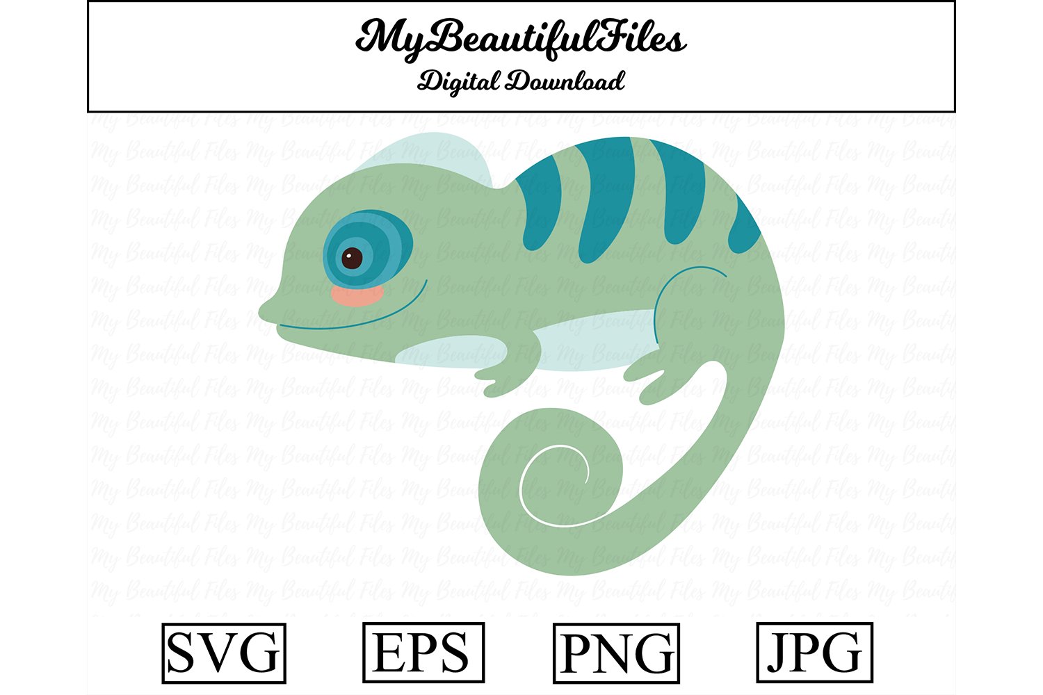 Chameleon SVG - Cute Chameleon SVG, EPS, PNG and JPG (729776 ...