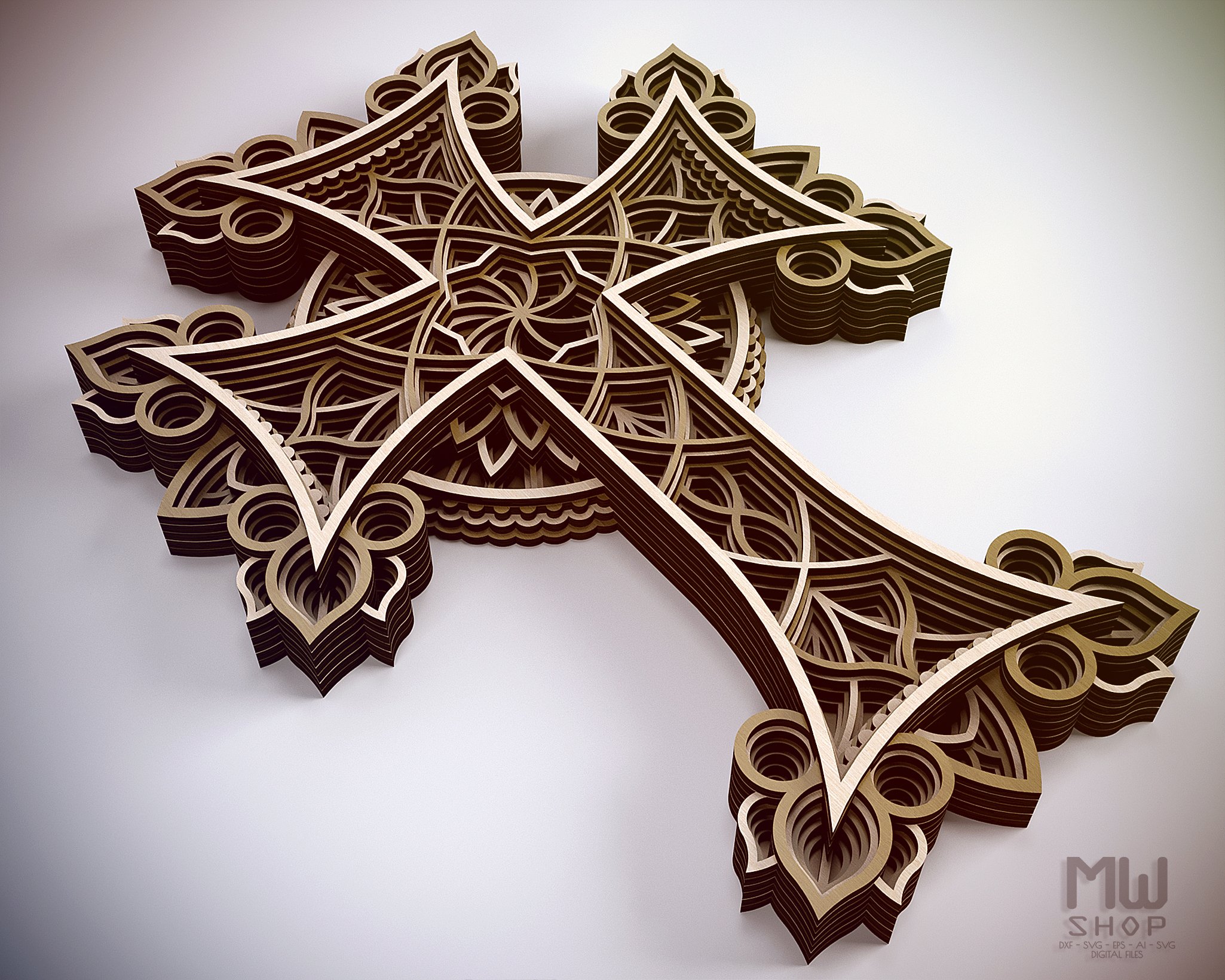 Cr09 - Layered Cross, Laser cut Cross, Cricut Cross SVG (728895 ...