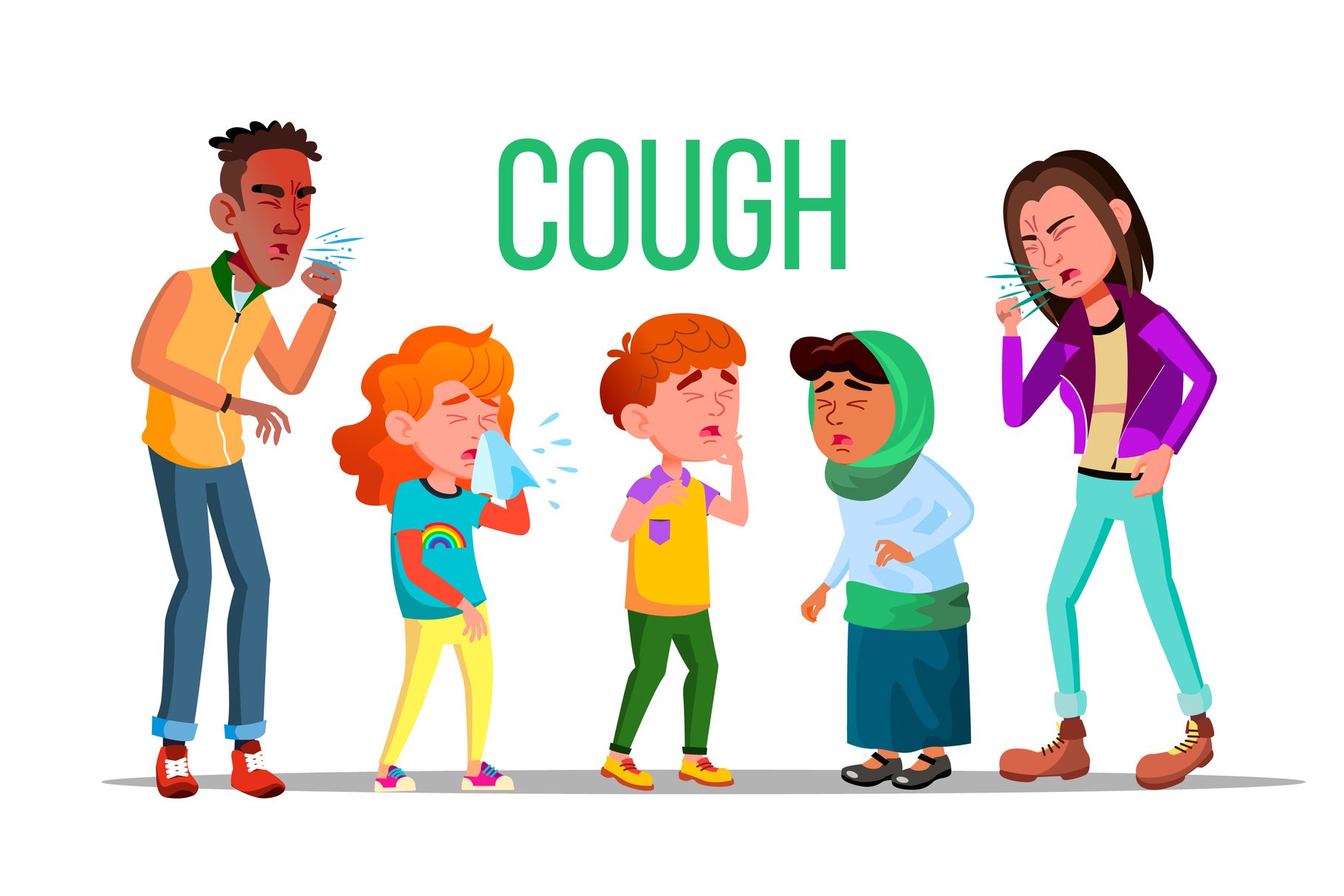 Cough People Vector. Coughing Concept. Sick Child (564520 ...