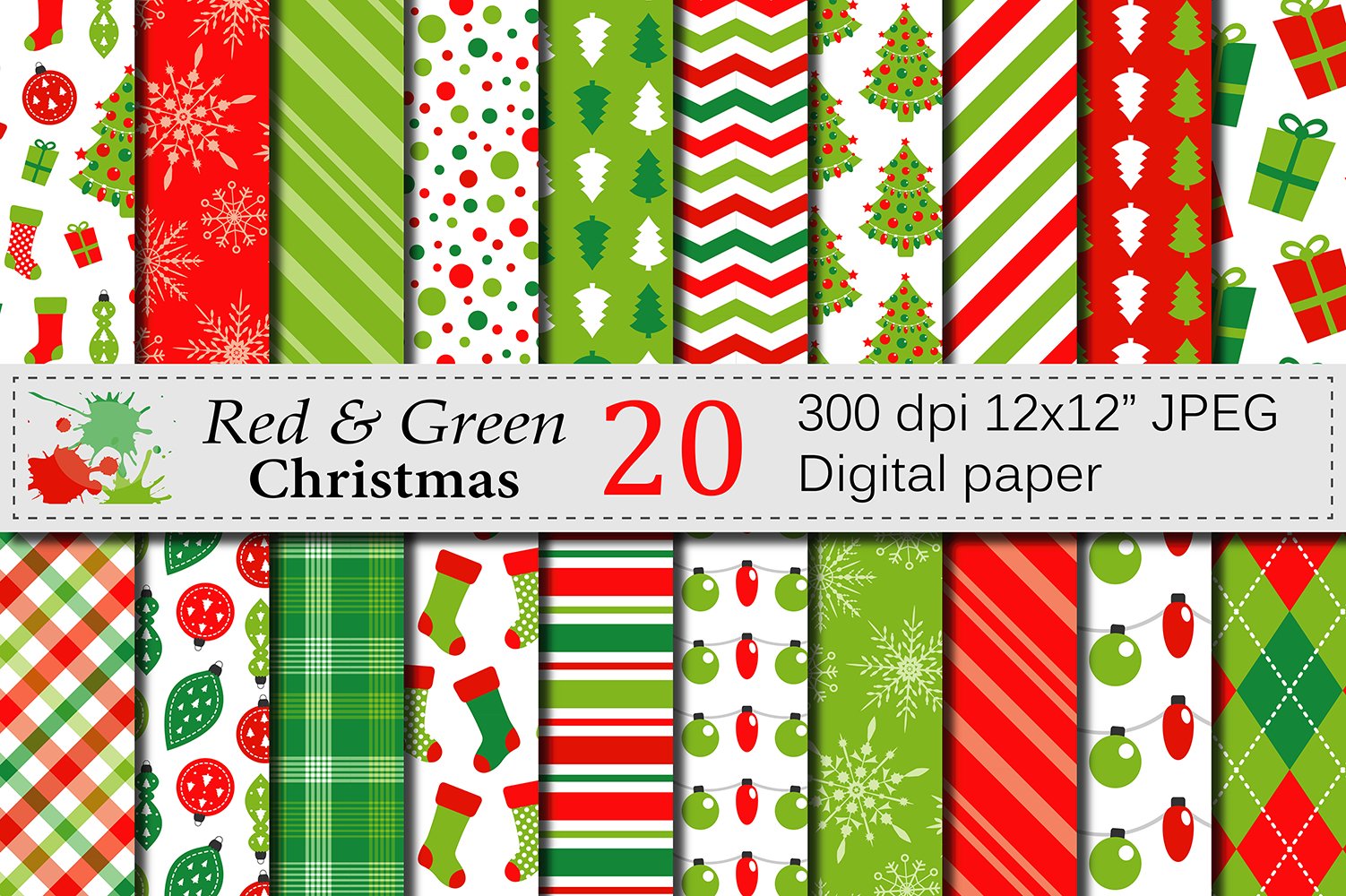 Red And Green Christmas Pattern