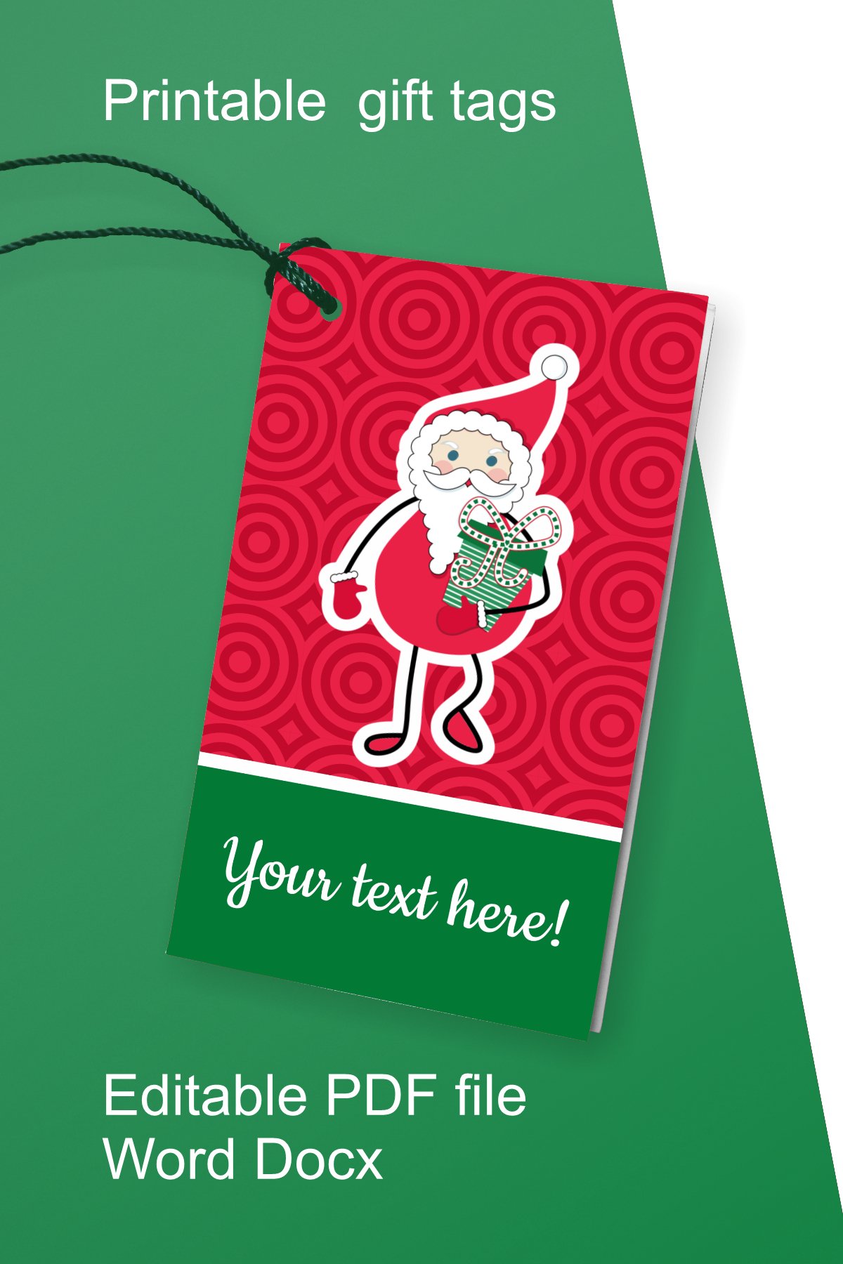Christmas Gift Tags Santa Claus Editable PDF Word Templates