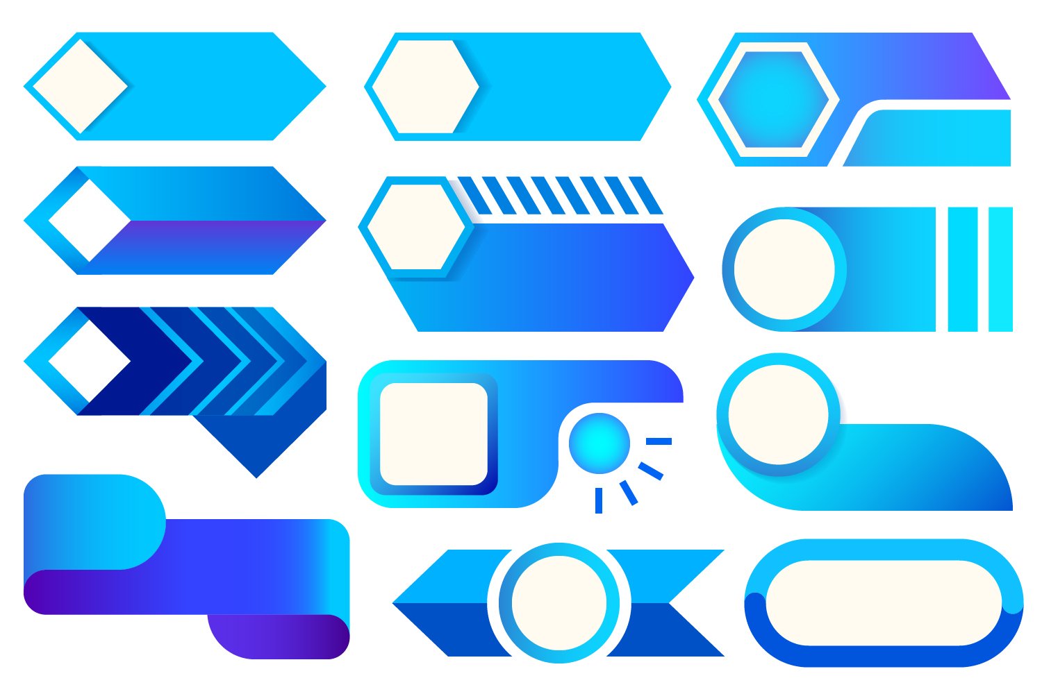 Blue infographic set