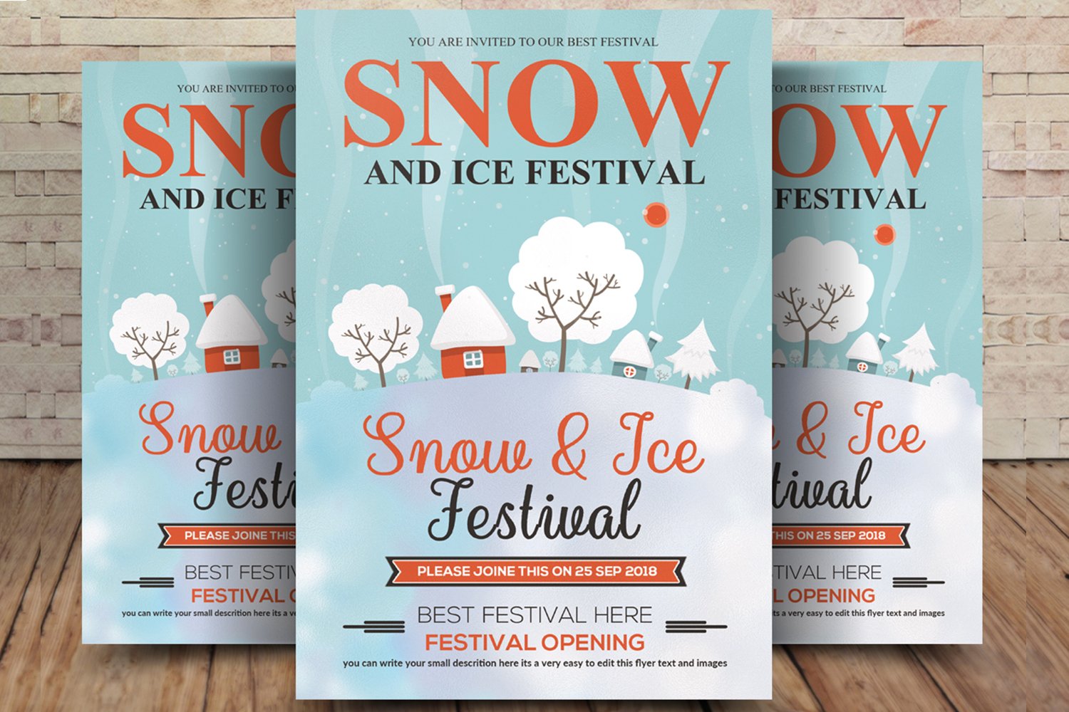 Winter Snow Festival Flyer (557860) | Flyers | Design Bundles