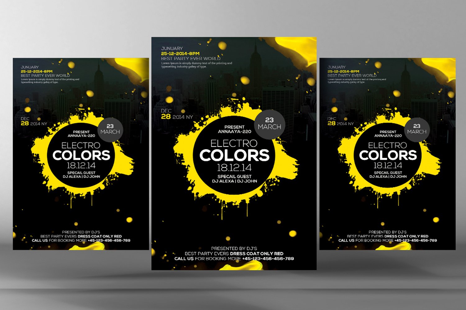 Electro Colours Flyer (436829) | Flyers | Design Bundles
