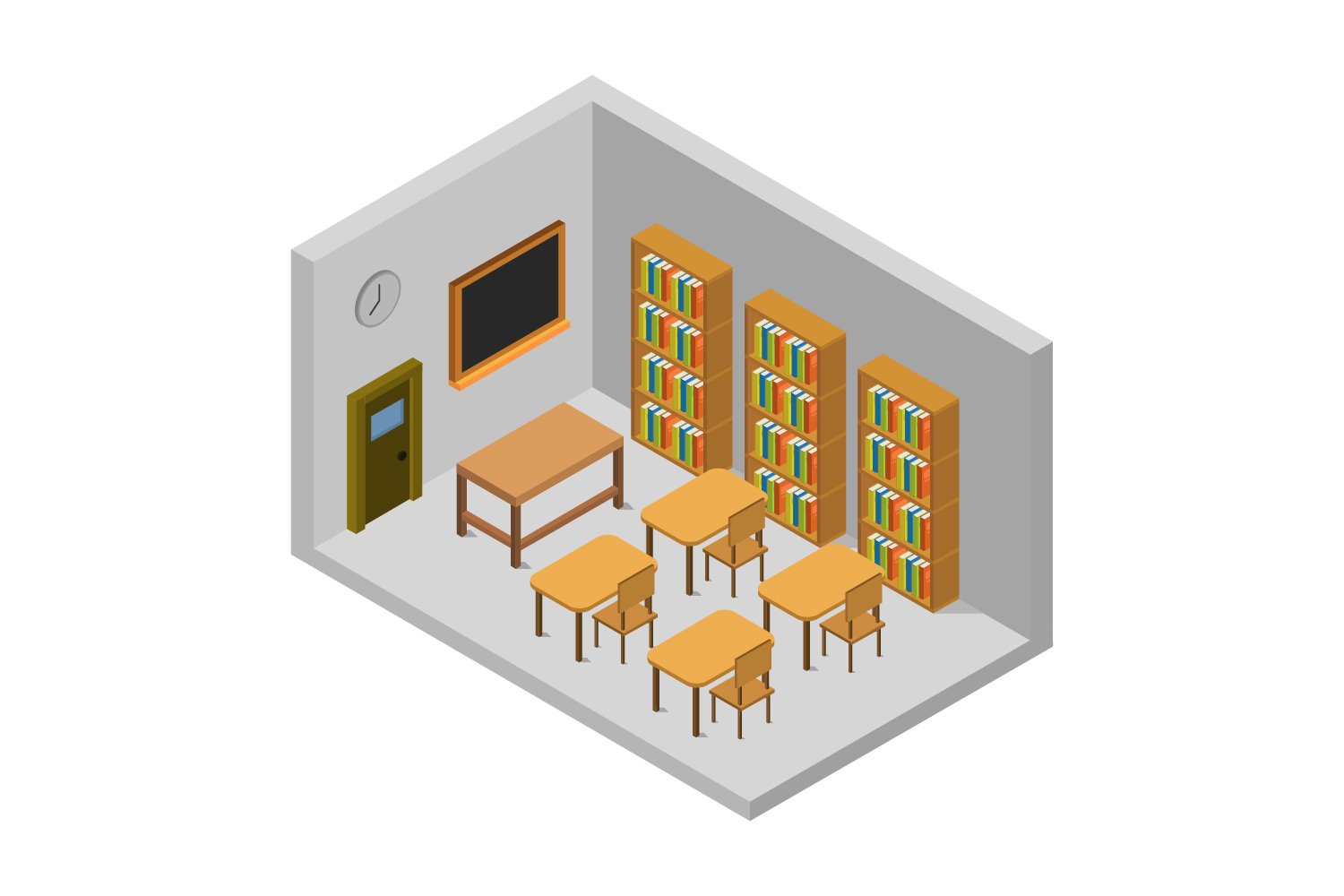 isometric university room (573909) | Icons | Design Bundles