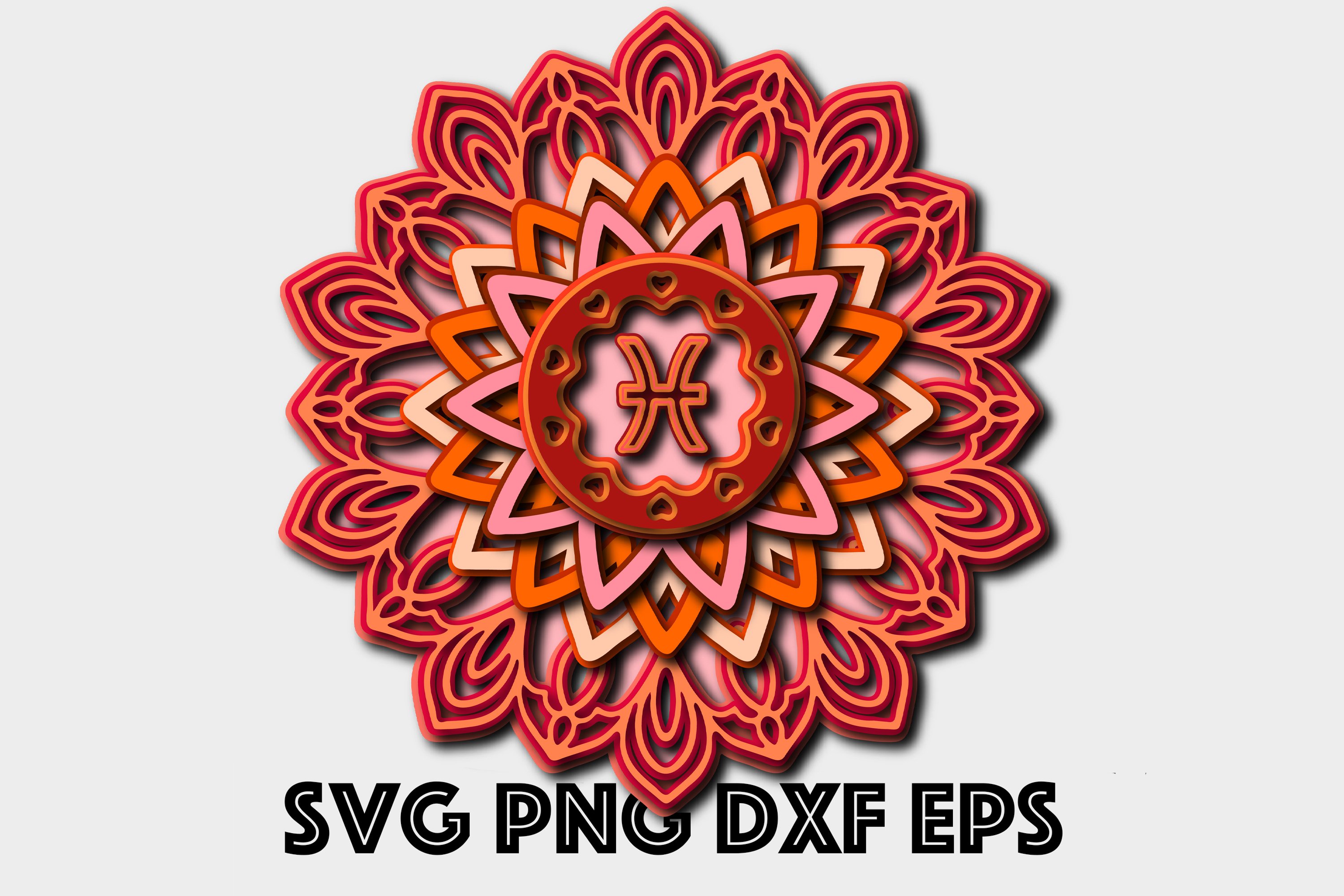 Pisces 3D Mandala SVG, Zodiac Multi Layered SVG, Cricut (937363 ...