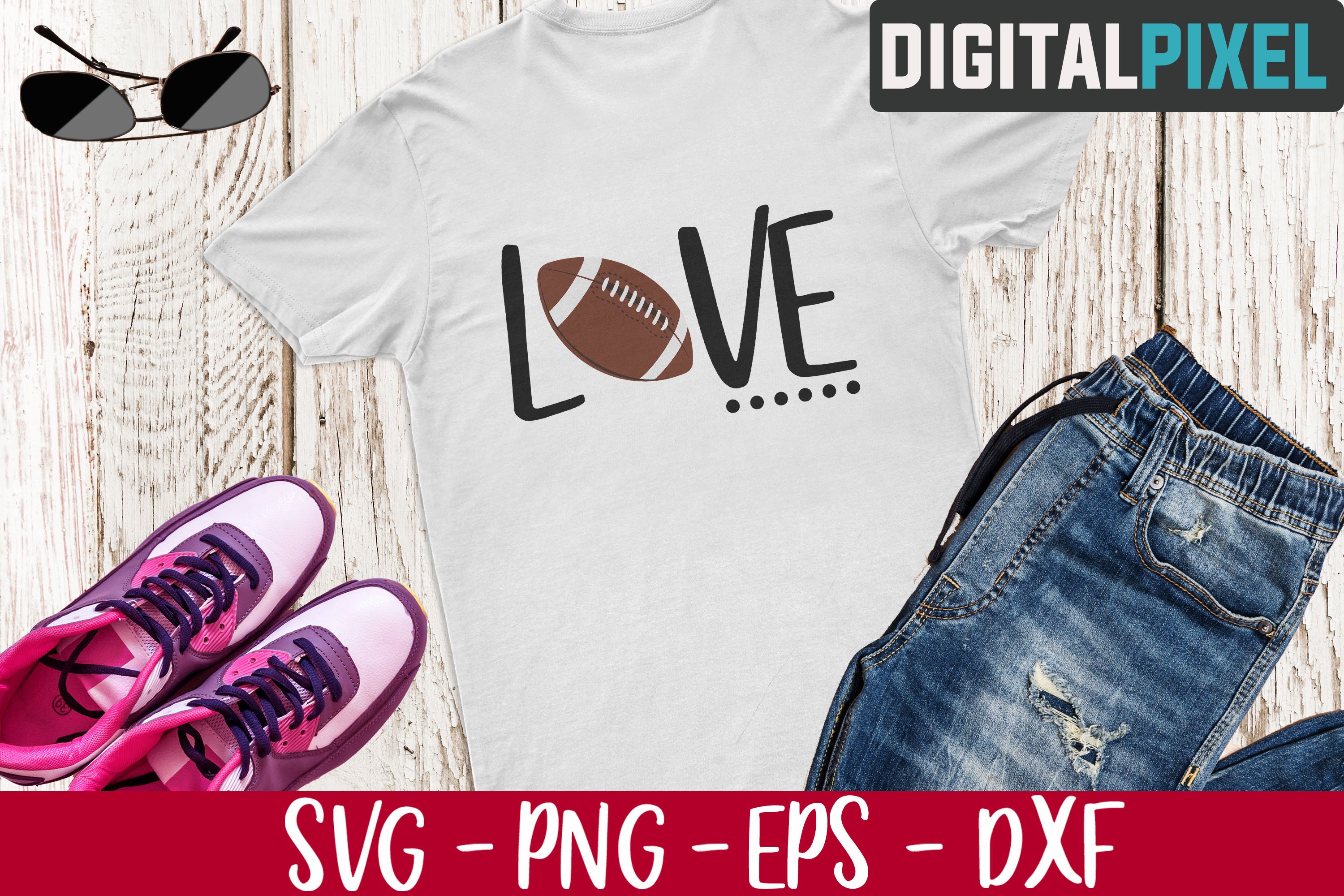 Football SVG PNG EPS, Soccer Svg, Football Love Svg (514129) | SVGs ...