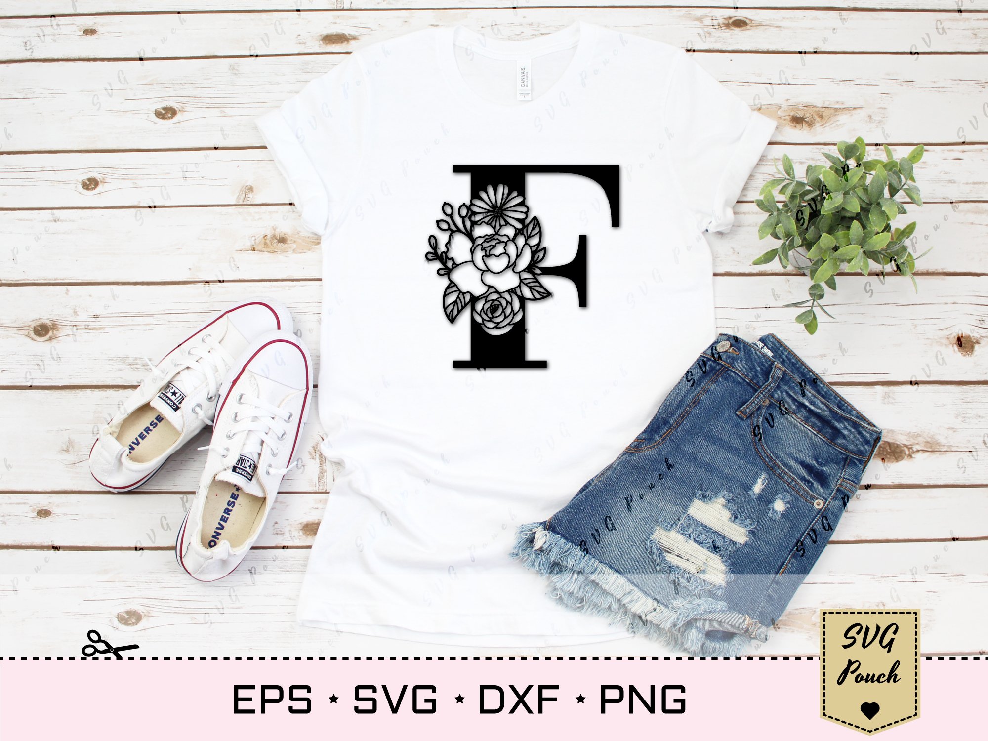 Floral letter F svg, Flower F monogram font initial SVG (549562) | Cut ...