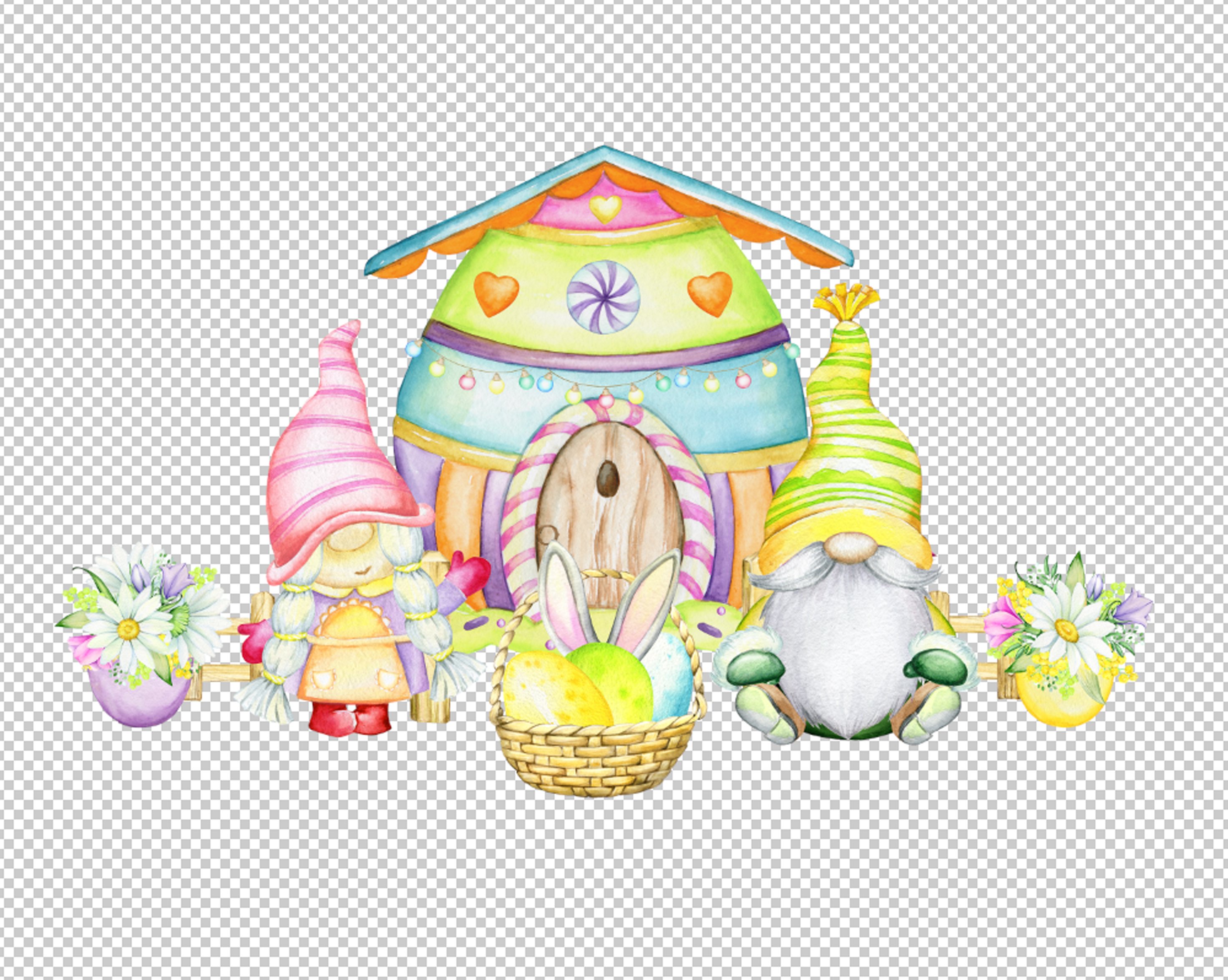 Easter Gnomes PNG, Watercolor clip art, Sublimation Graphics (1187030 ...