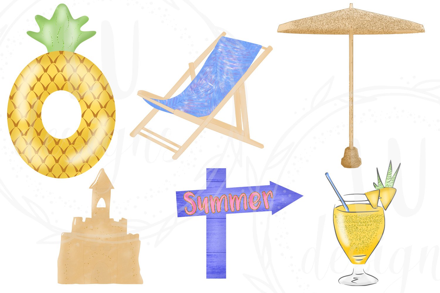 Summer Clipart Set, Beach Girl Graphics, Tropical Illustrations (76978 ...