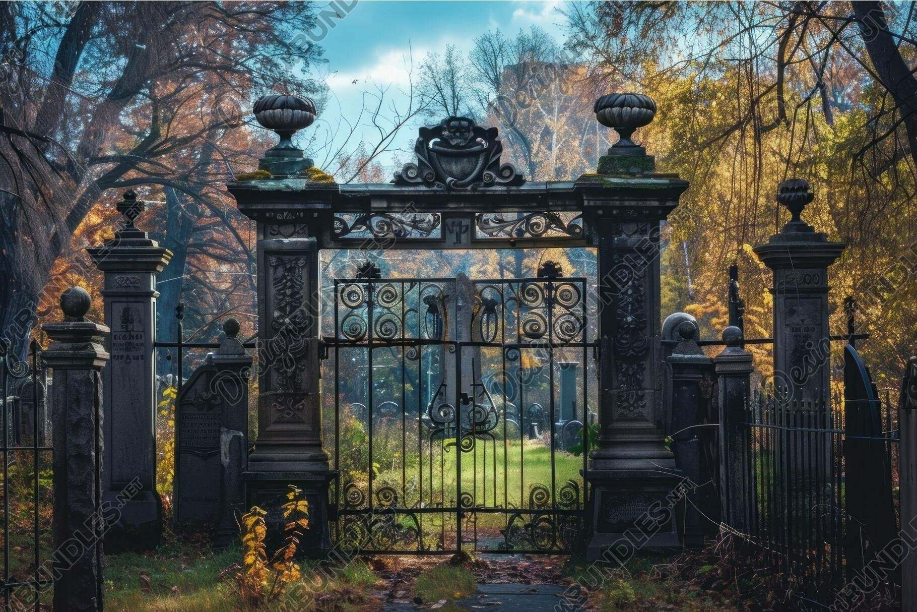 Cemetery Wrought Iron Entry Gates