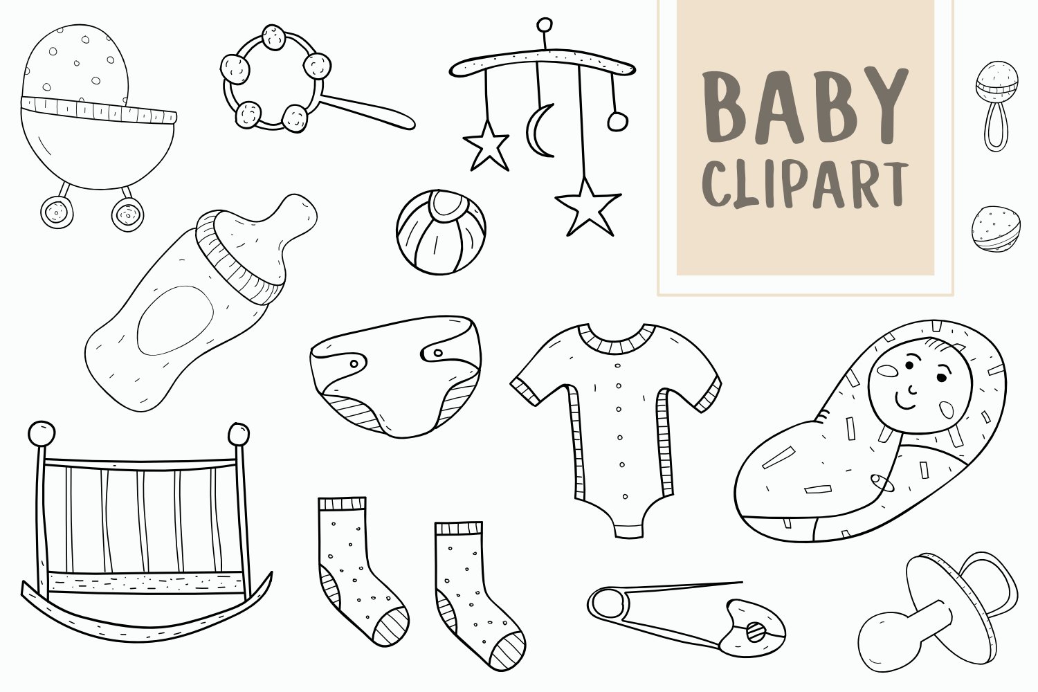 Baby Doodle Cute Clipart Bundle (289642) | Illustrations | Design Bundles