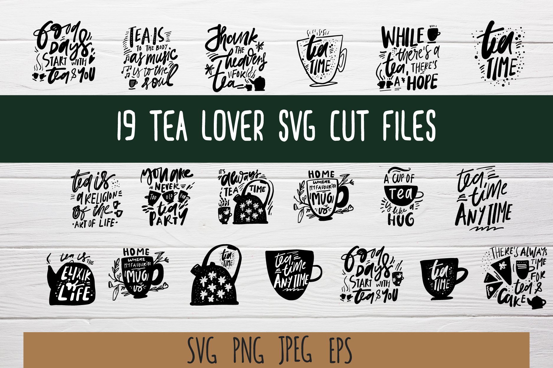 Tea SVG cut files bundle (1025134) | Cut Files | Design Bundles