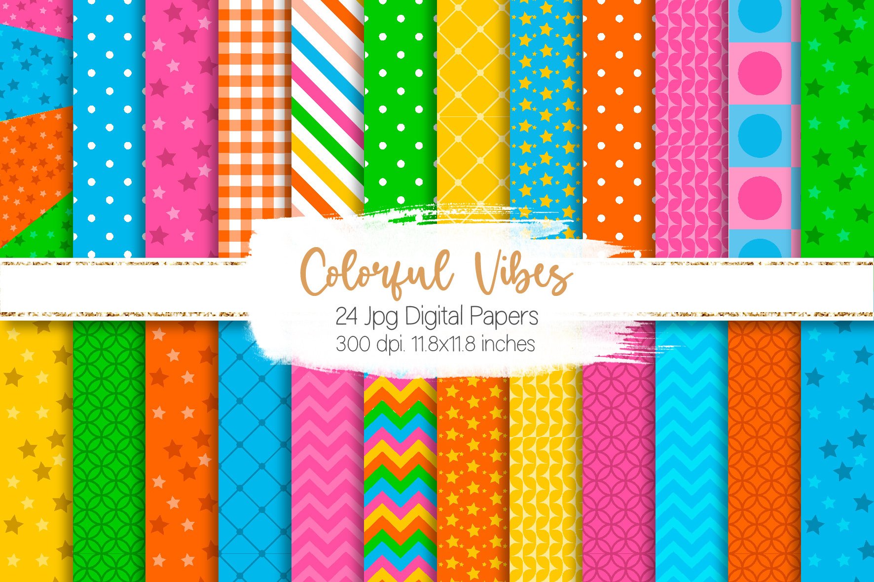 Colorful Digital Paper Graphic (455877) | Backgrounds | Design Bundles