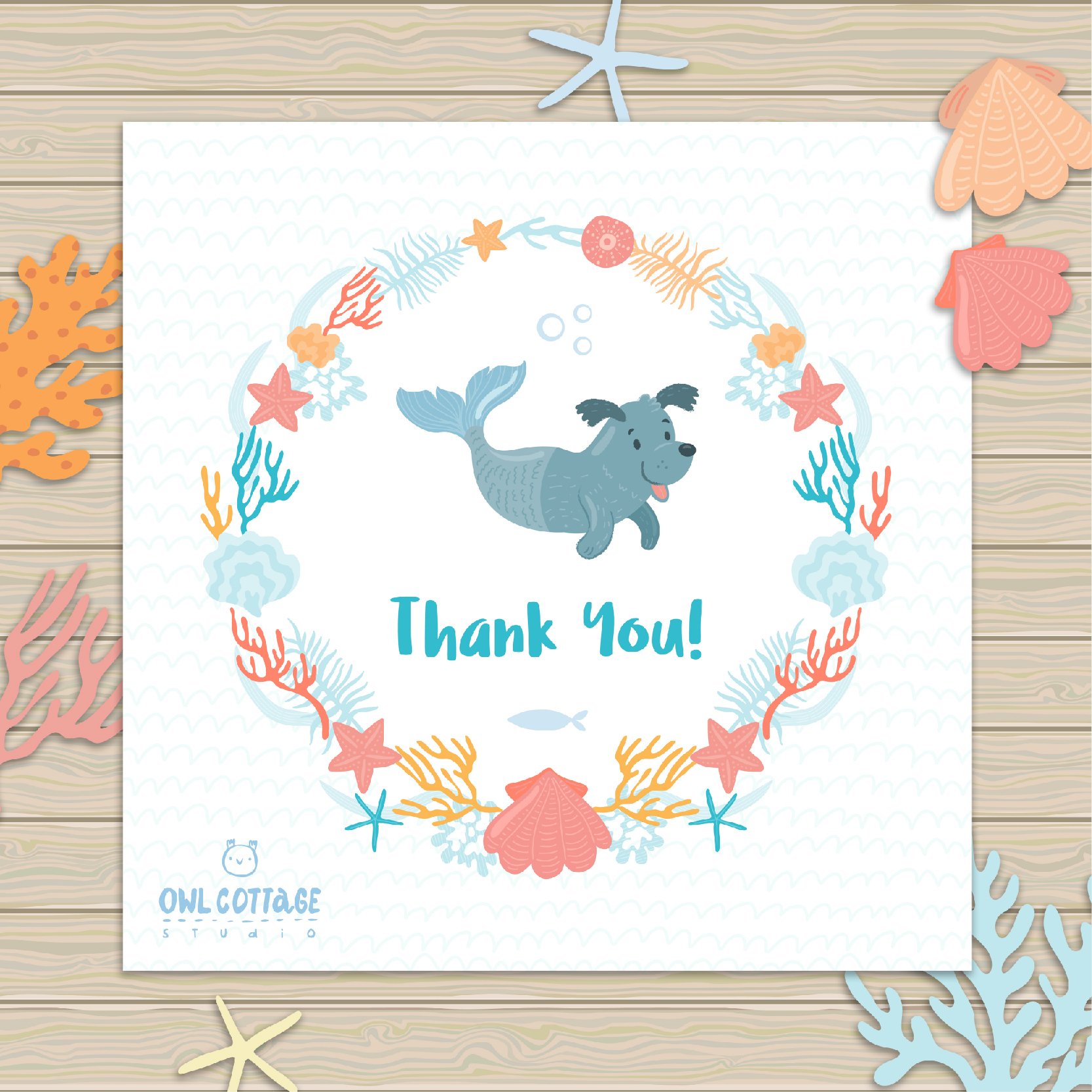 Mer-Dogs vector and raster Clipart Set (282751) | Illustrations ...