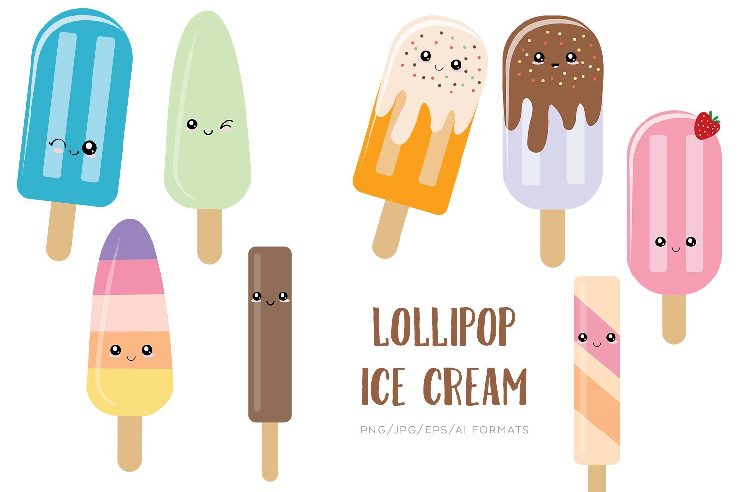 Lollipop Ice Cream Vector Clipart