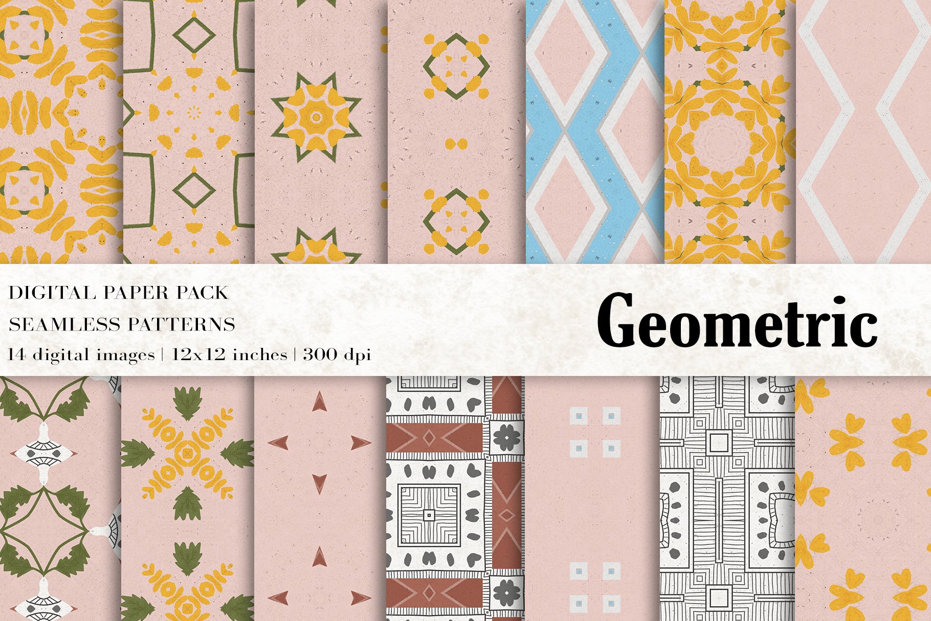 Geometric Digital Papers (959743) | Patterns | Design Bundles
